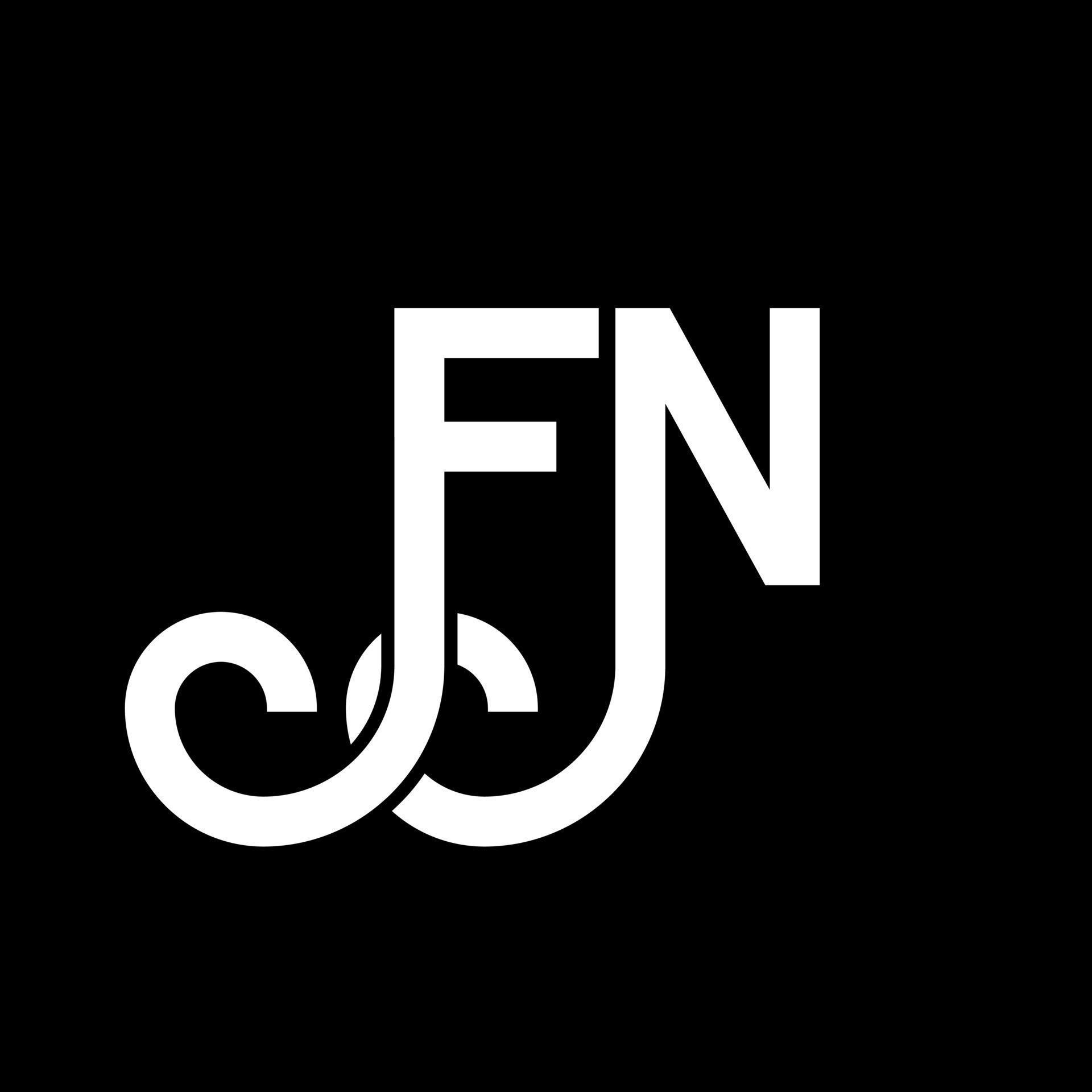 diseño de logotipo de letra fn sobre fondo negro. concepto de logotipo de letra de iniciales ...