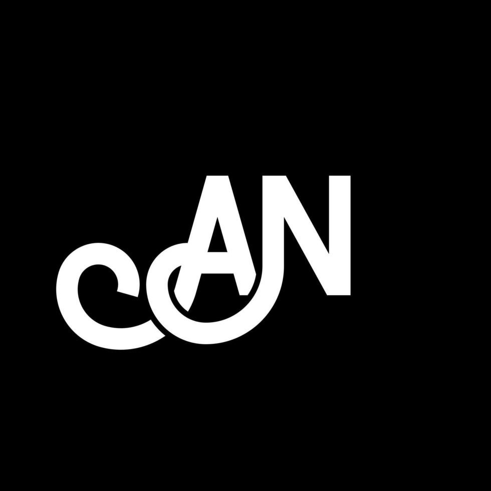 un diseño de logotipo de letra sobre fondo negro. un concepto de logotipo de letra inicial ...