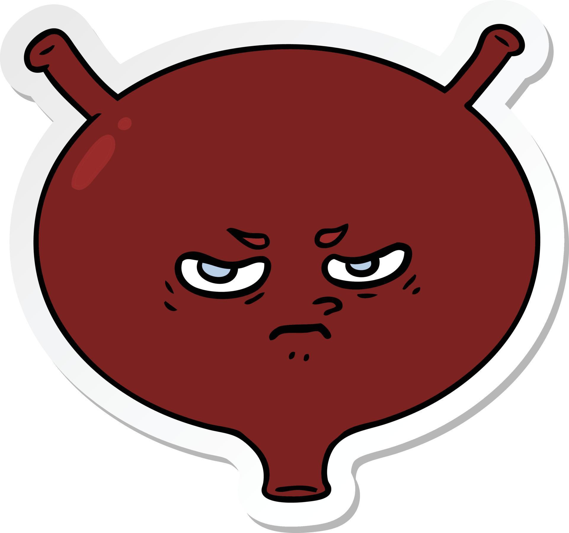Sticker Of A Cartoon Angry Bladder 10474882 Vector Art At Vecteezy
