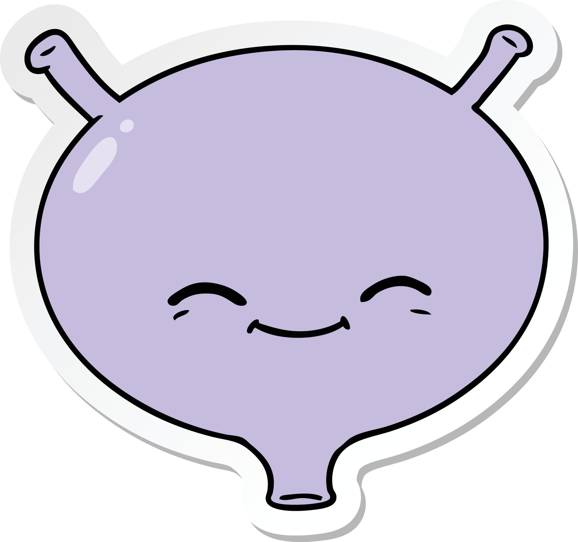 Sticker Of A Cartoon Bladder 10475756 Vector Art At Vecteezy
