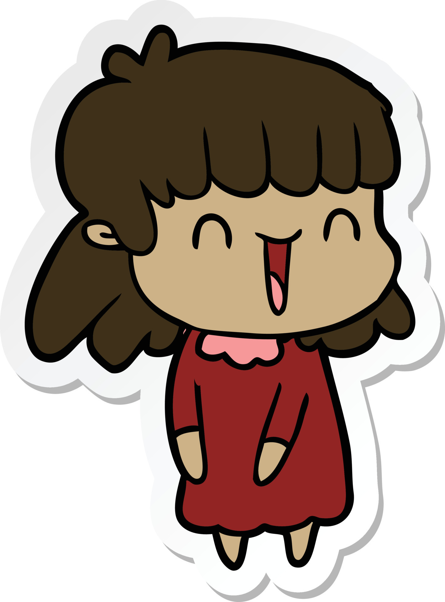 sticker of a cartoon woman 10476436 Vector Art at Vecteezy