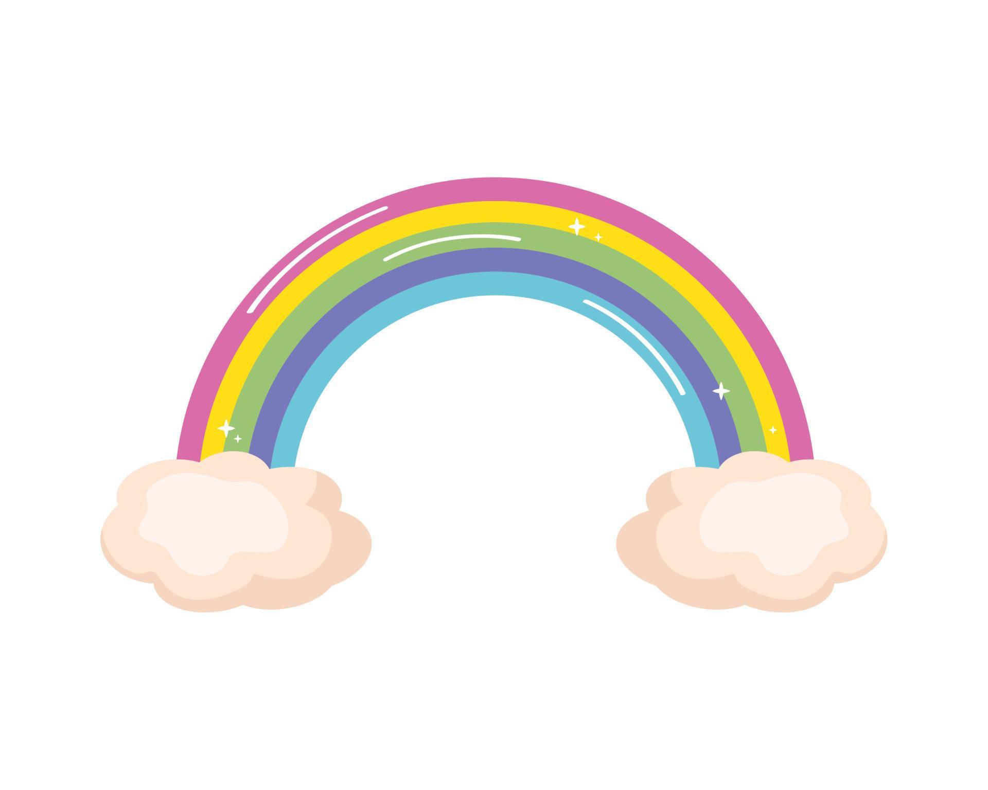 rainbow with clouds 10478677 Vector Art at Vecteezy