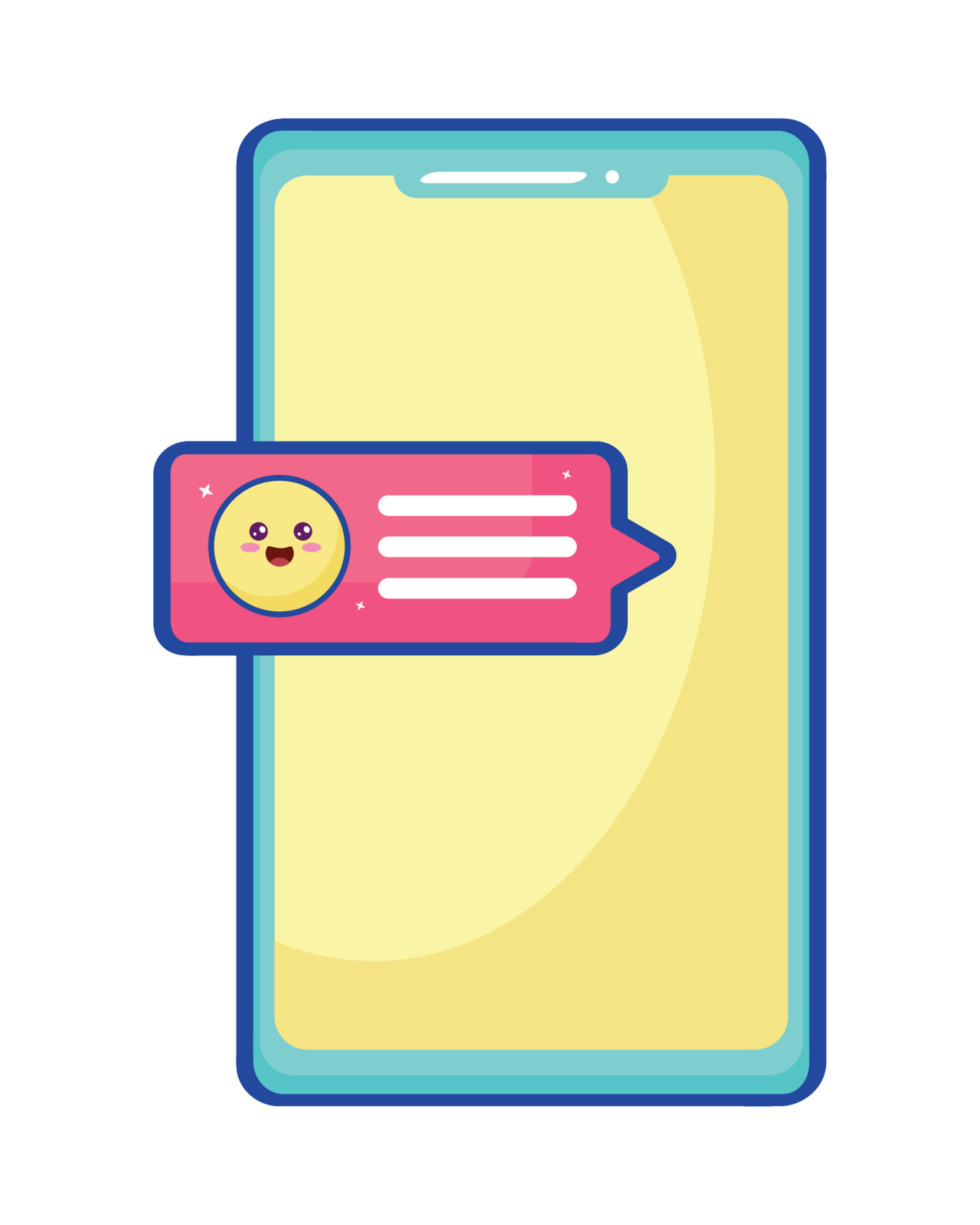 speech bubble in smartphone 10480800 Vector Art at Vecteezy