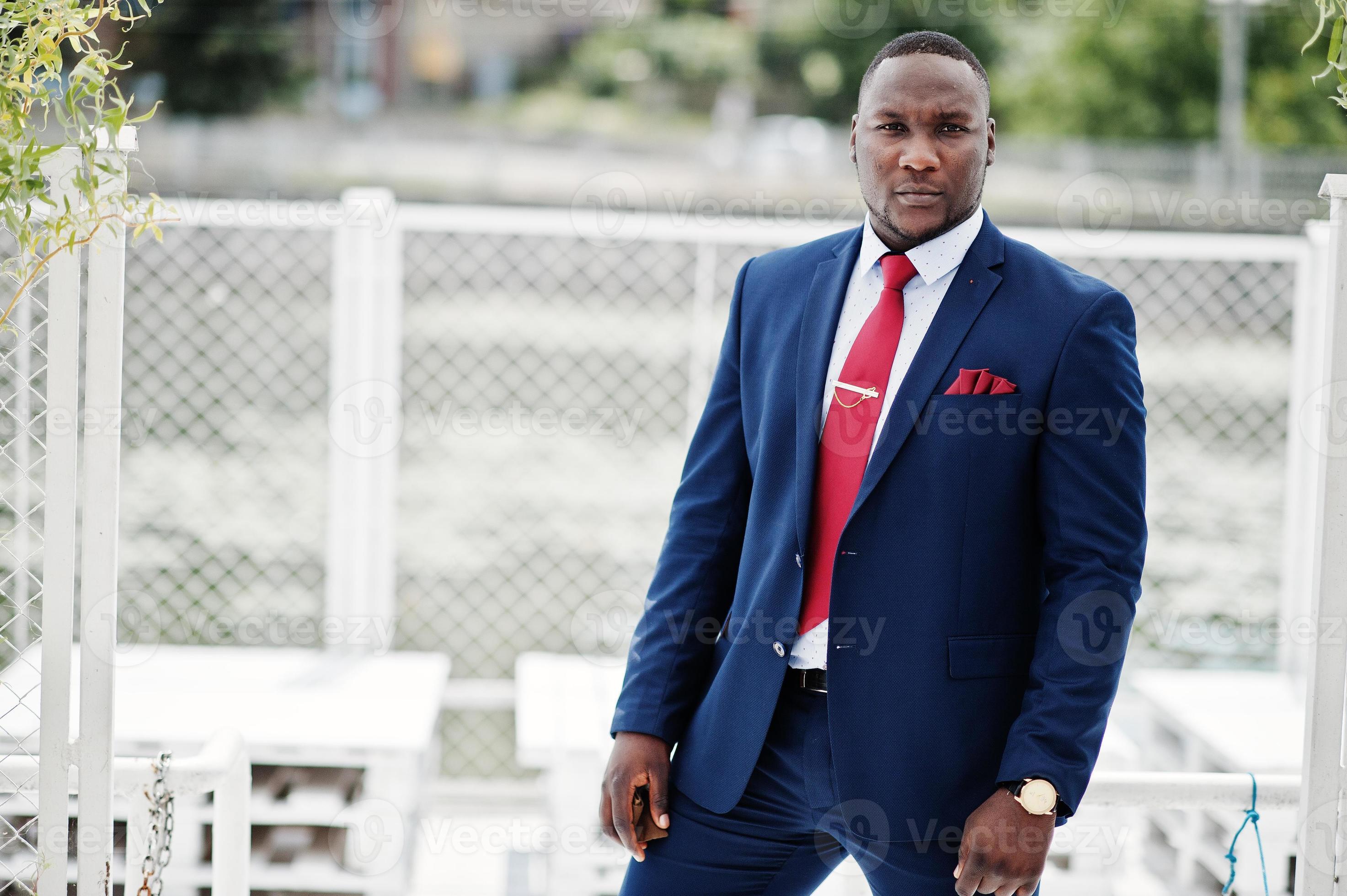 African american happy successful man at suit. Rich black business man ...