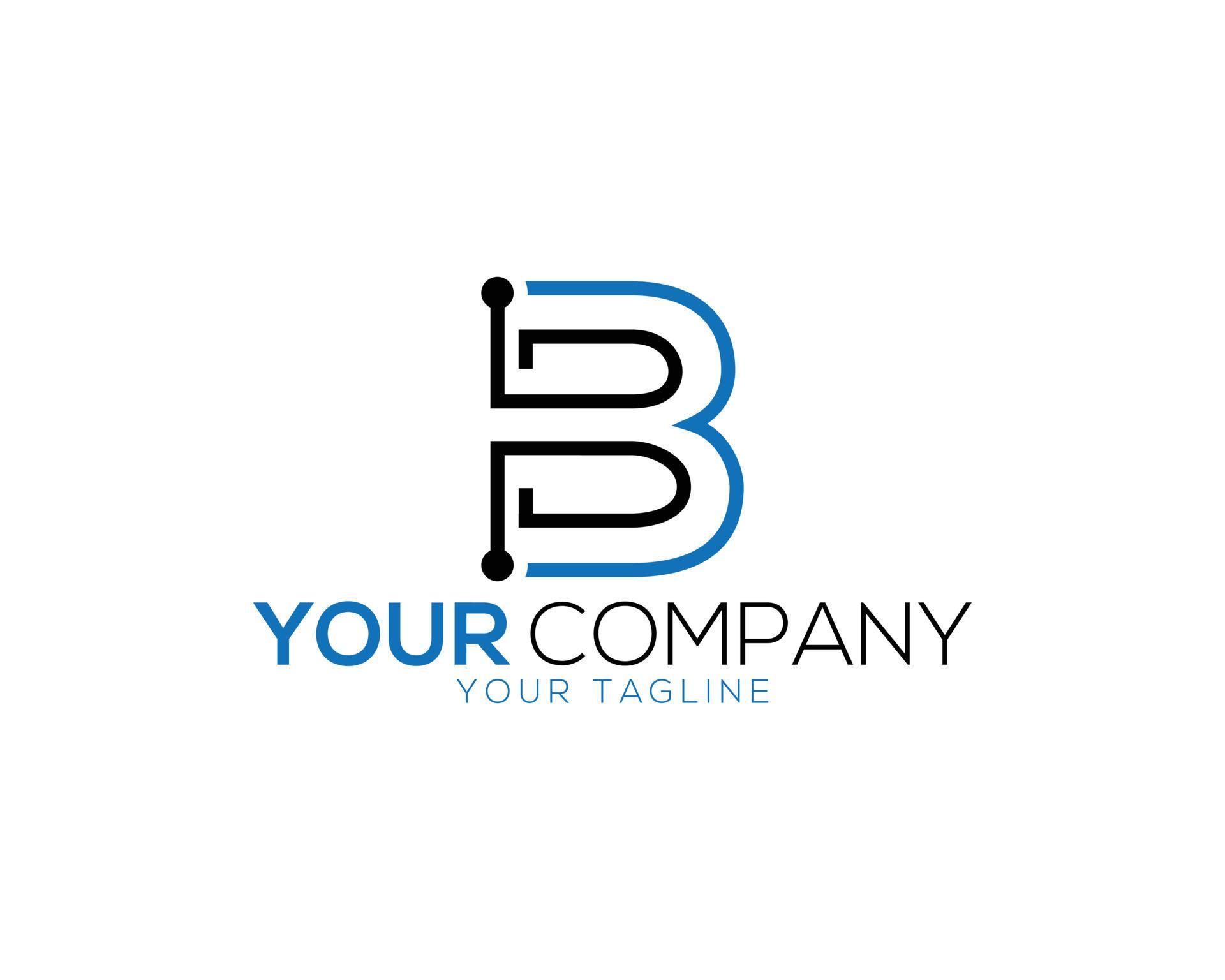 B Alphabet Technology Logo Design Concept Vector Template. 10495356 ...