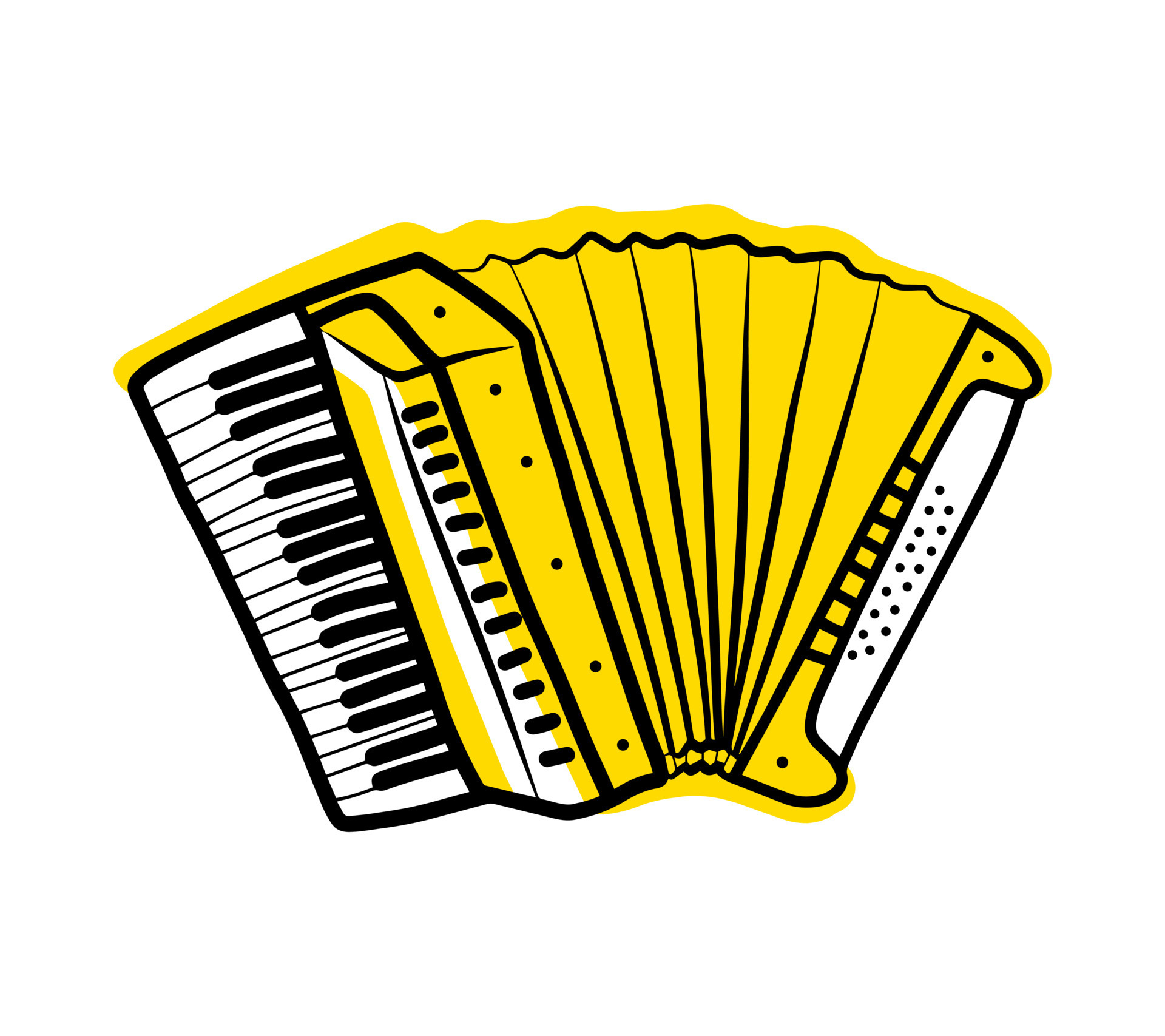 Accordion Outline Musical Instrument Vector Isolated Silhouette