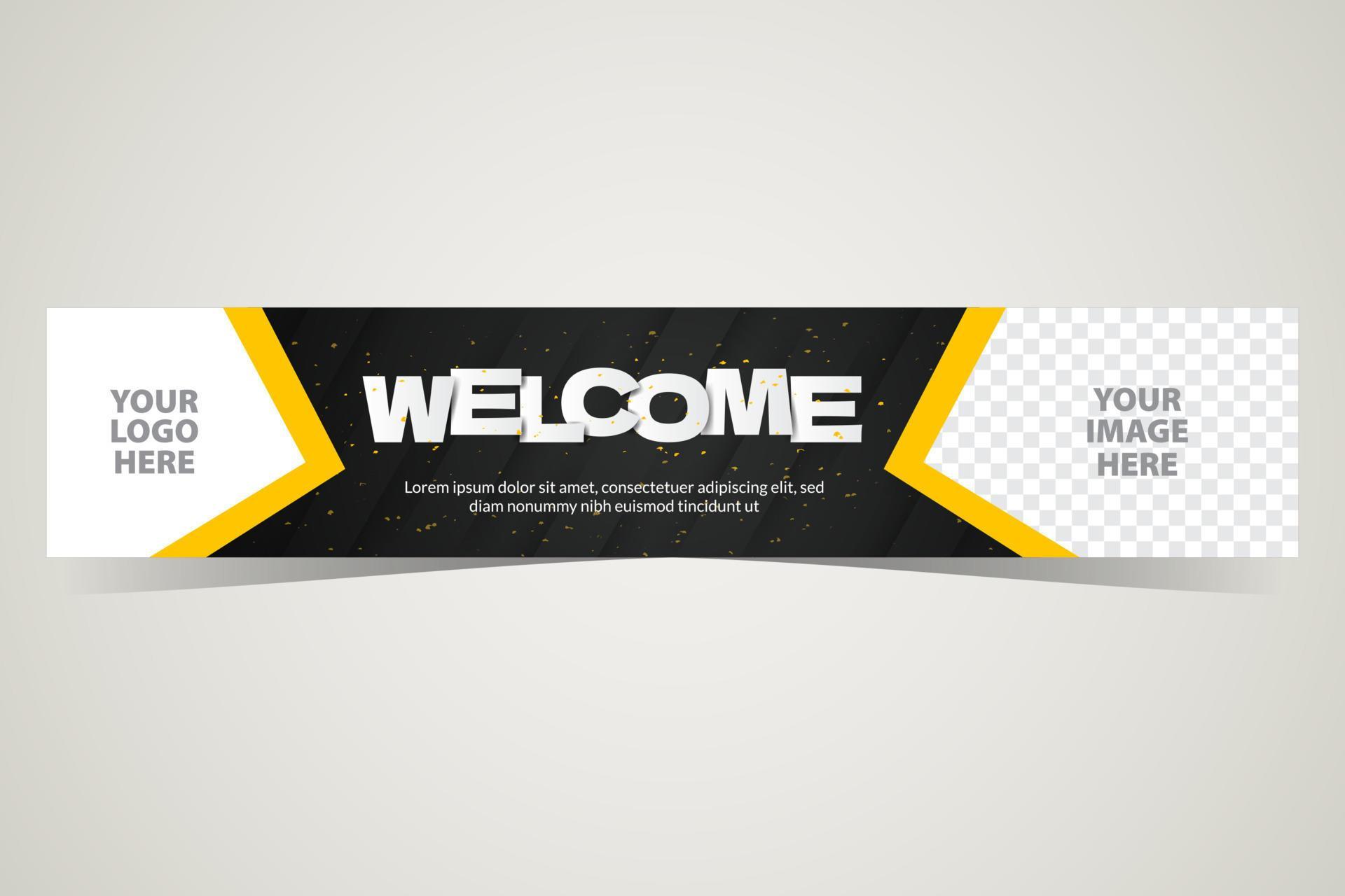 Welcome banner template with abstract background design 10503257 Vector ...