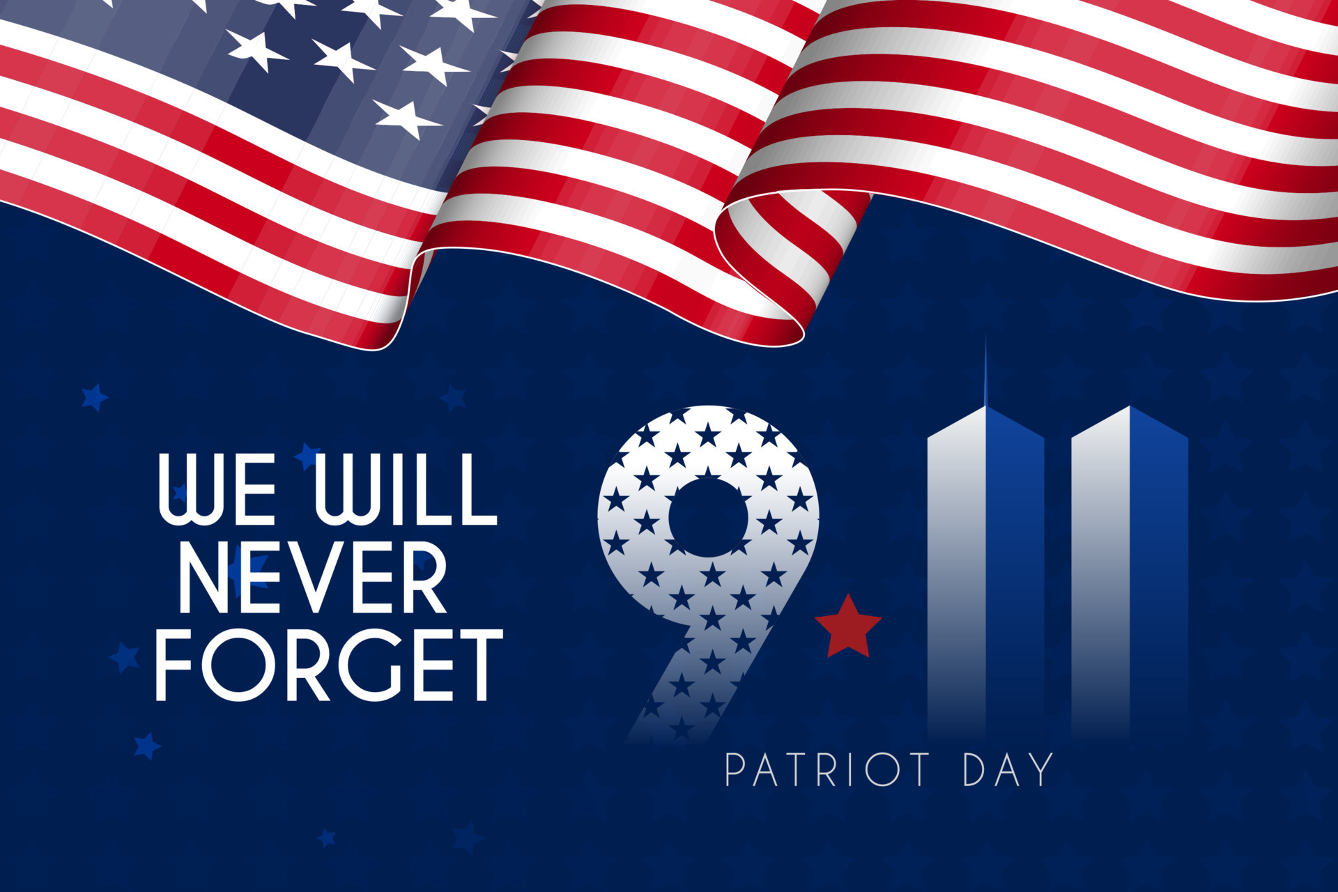 9 11 USA patriot day we will never forget September 11th illustration ...