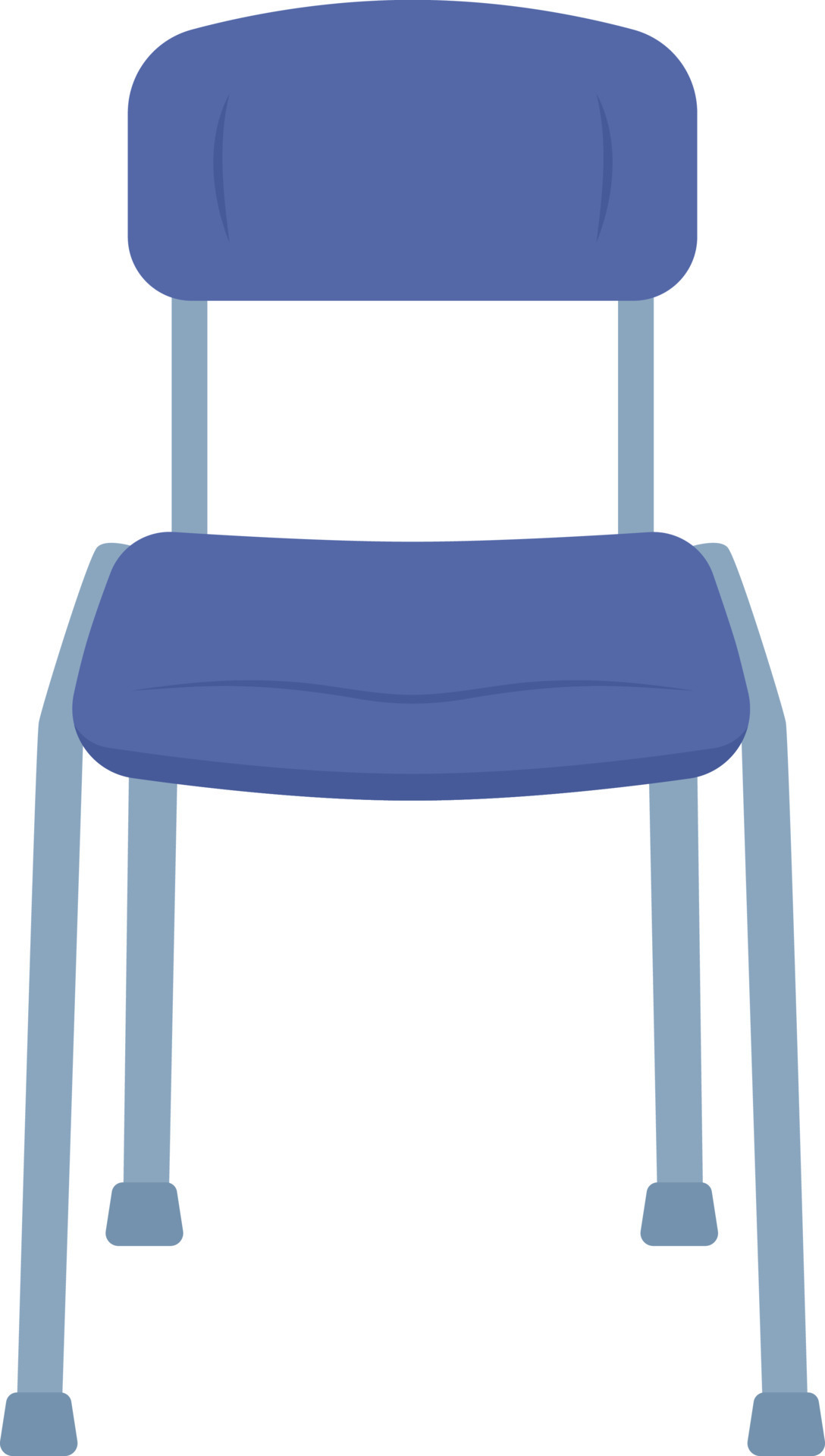 Blue Empty Chair Semi Flat Color Vector Object Editable Figure Full Sized Item On White