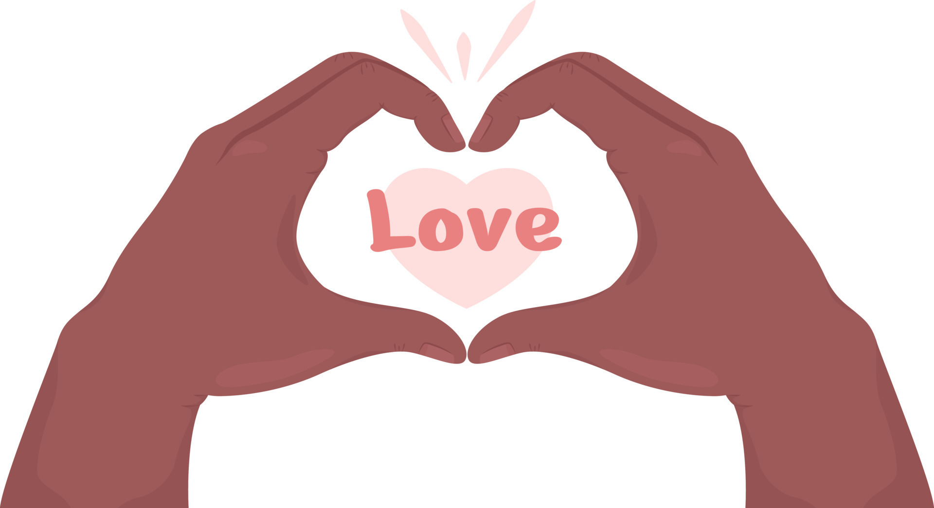 Show Love Semi Flat Color Vector Hand Gesture Editable Pose Human Body Part On White Cartoon