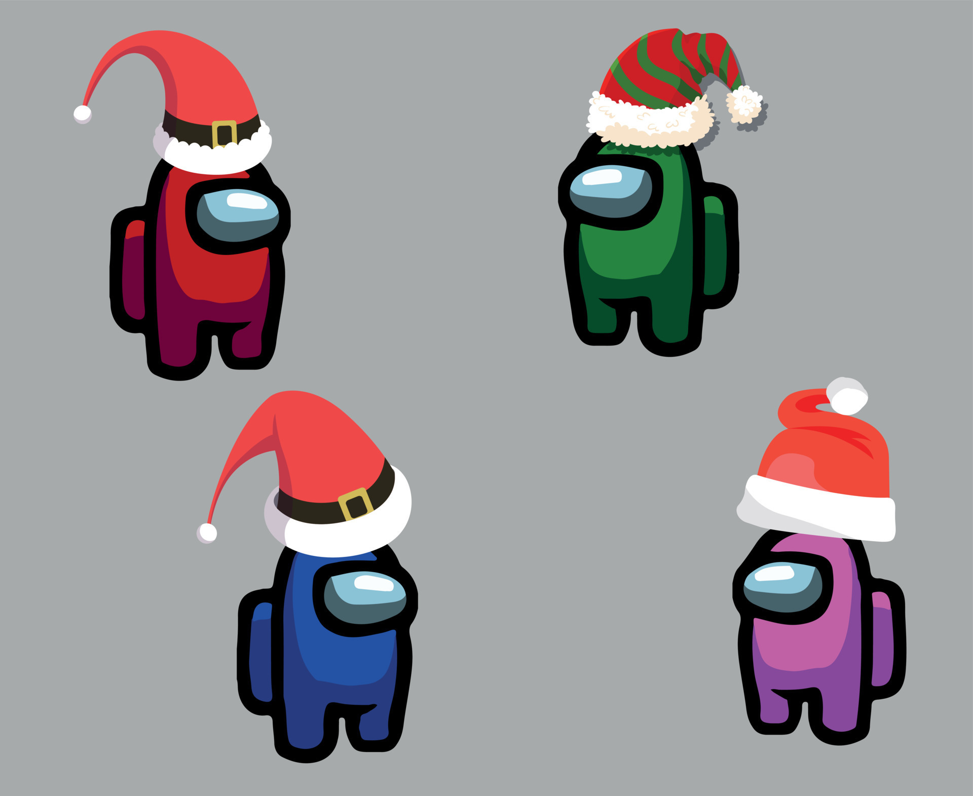 Among us Game Character with Christmas Hats vector arts 10503948 Vector ... Among us Game Character with Christmas Hats vector arts 10503948 Vector ...