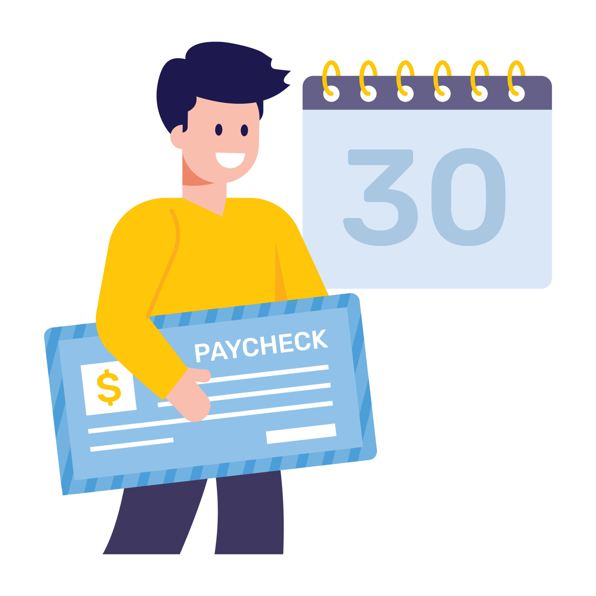 Man Holding Paycheck Flat Illustration 10505164 Vector Art At Vecteezy