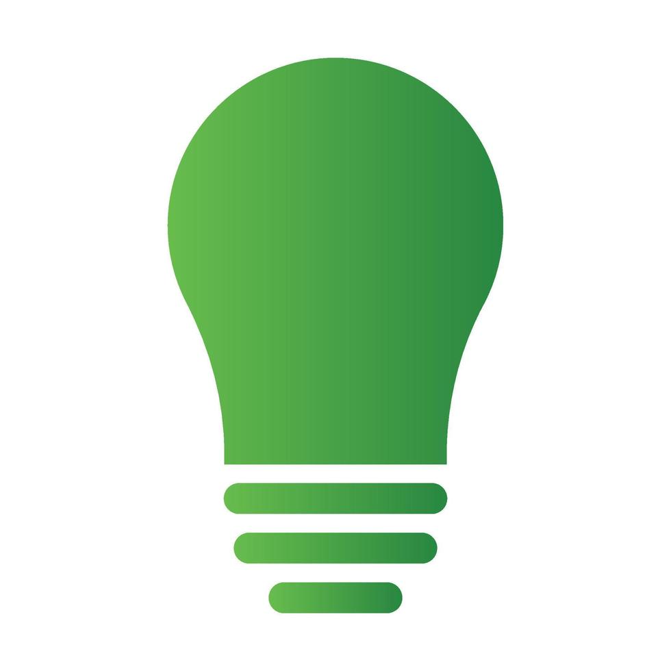Green light bulb icon isolated on white background. Environment concept. Vector illustration for ...