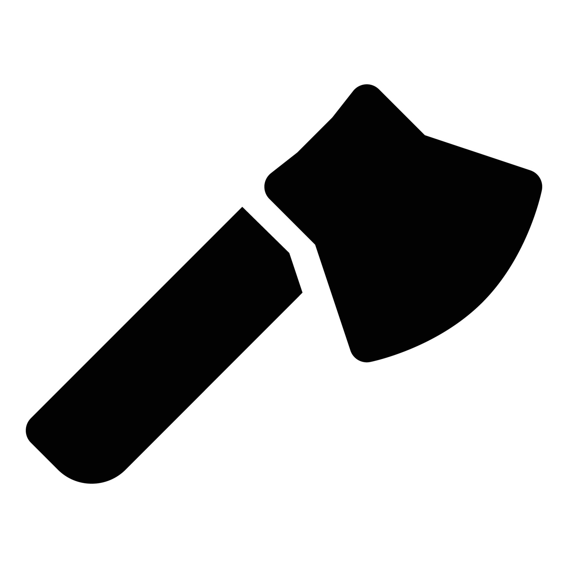 icono de hacha de madera de estilo sólido con temática de construcción ...