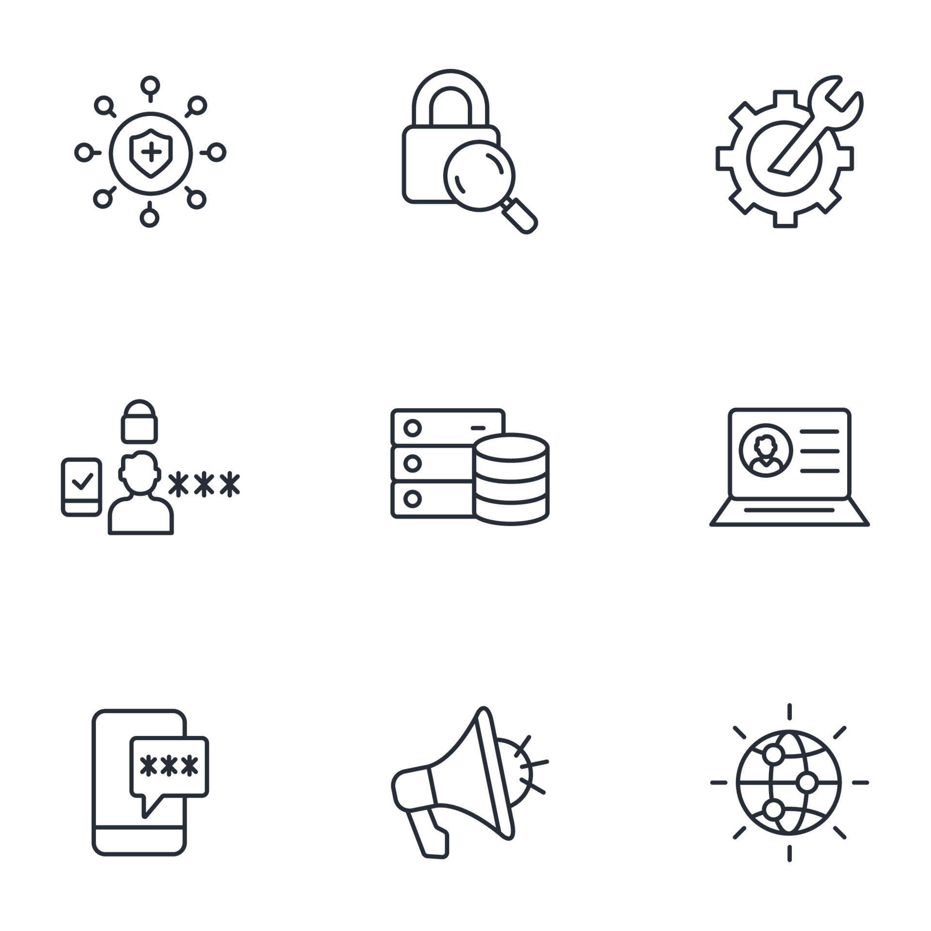 Cybersecurity Icons Set Cybersecurity Pack Symbol Vector Elements For