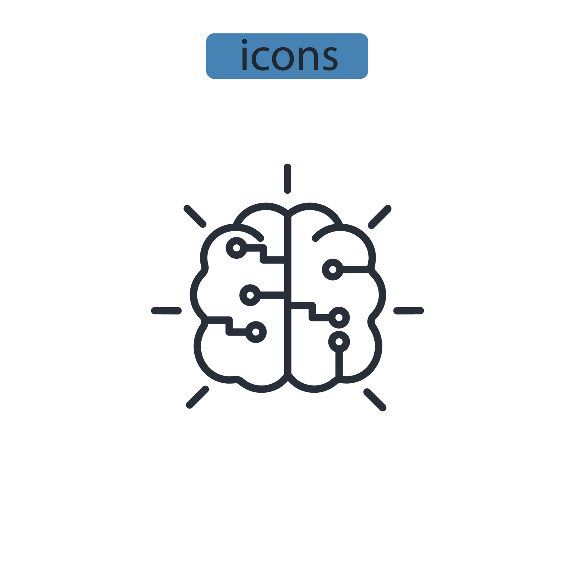machine learning icons symbol vector elements for infographic web ...