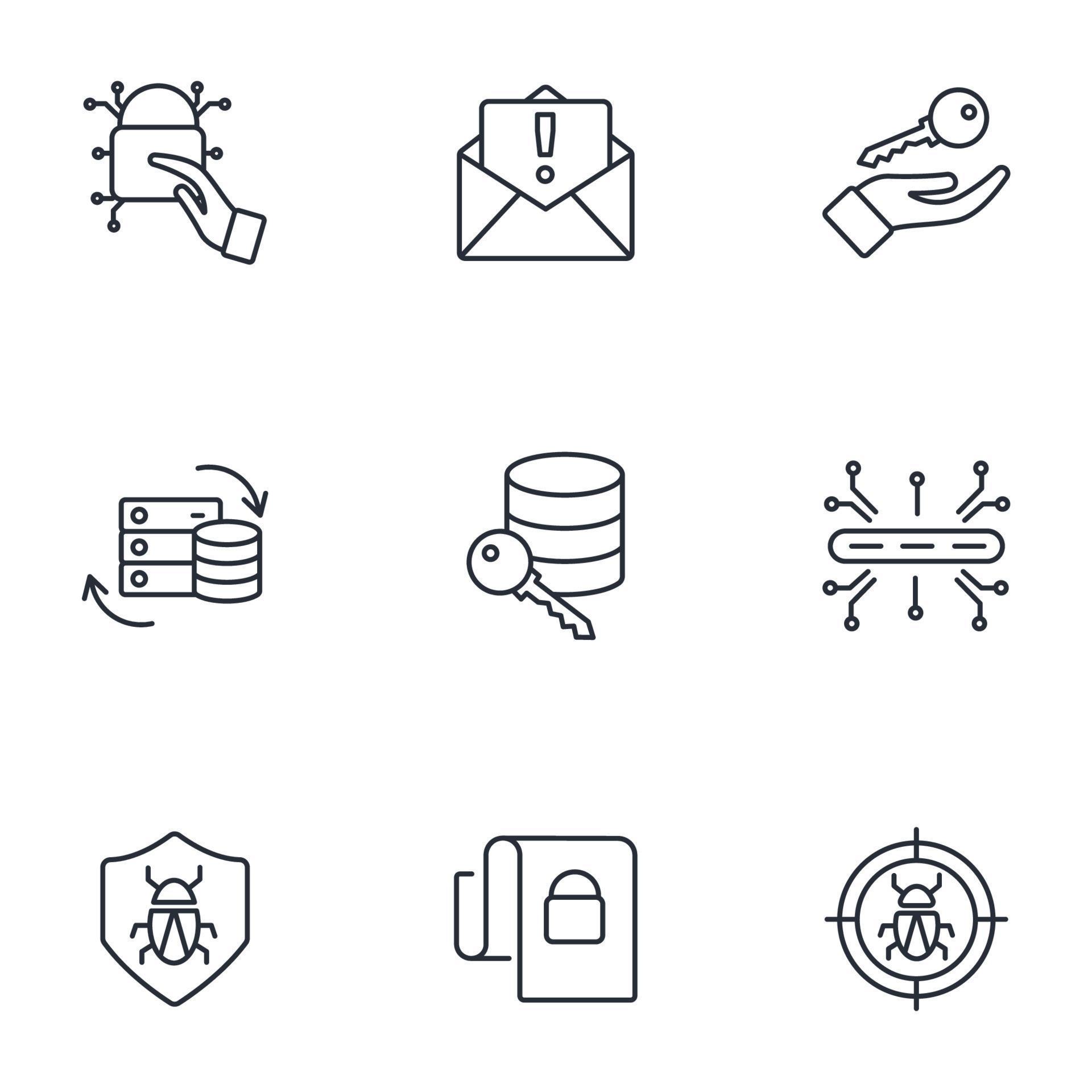 Cybersecurity icons set . Cybersecurity pack symbol vector elements for ...