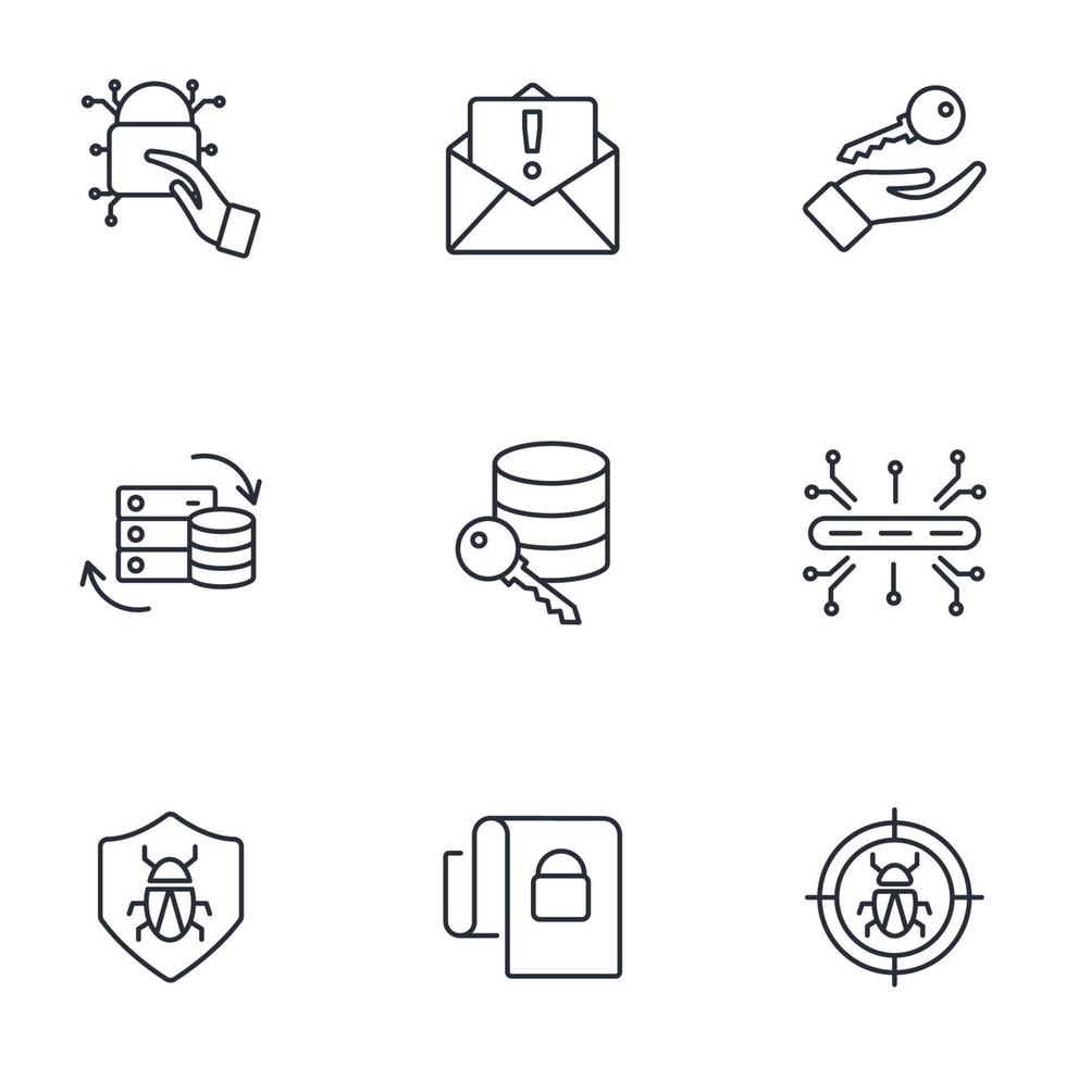 Cybersecurity icons set . Cybersecurity pack symbol vector elements for ...