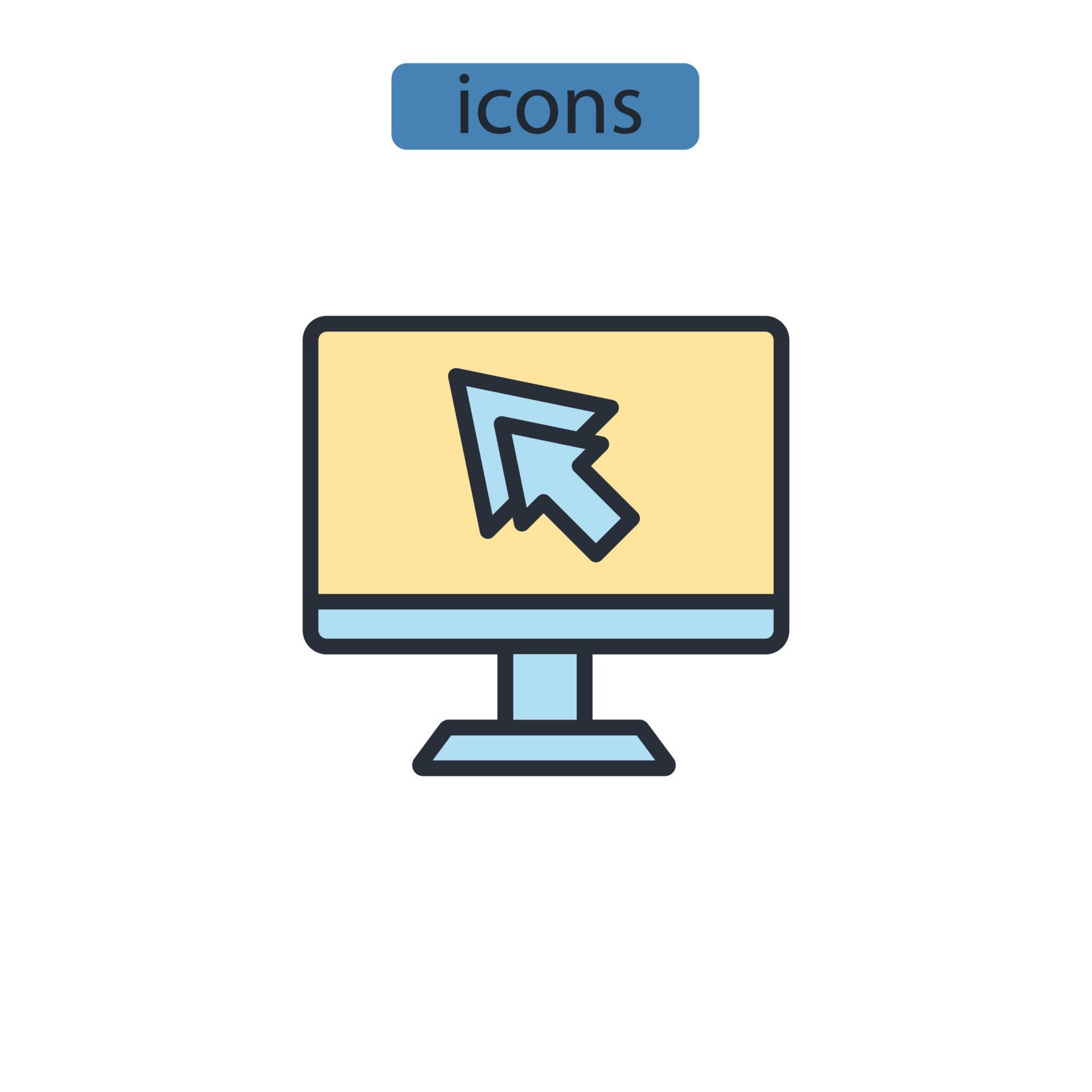 computer system icons symbol vector elements for infographic web ...