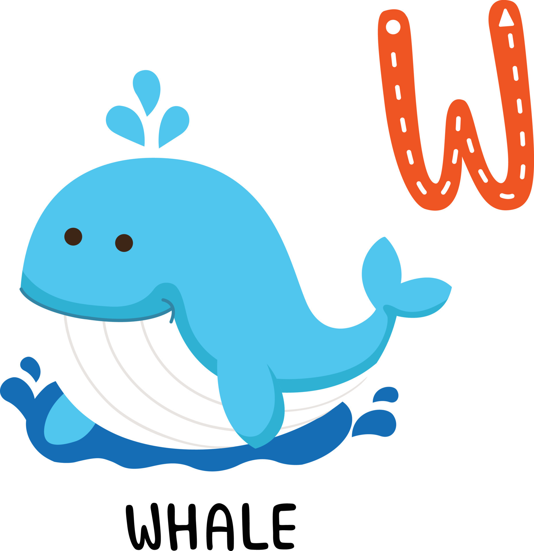 Illustration Isolated Animal Alphabet Letter W-Whale 10511936 Vector ...