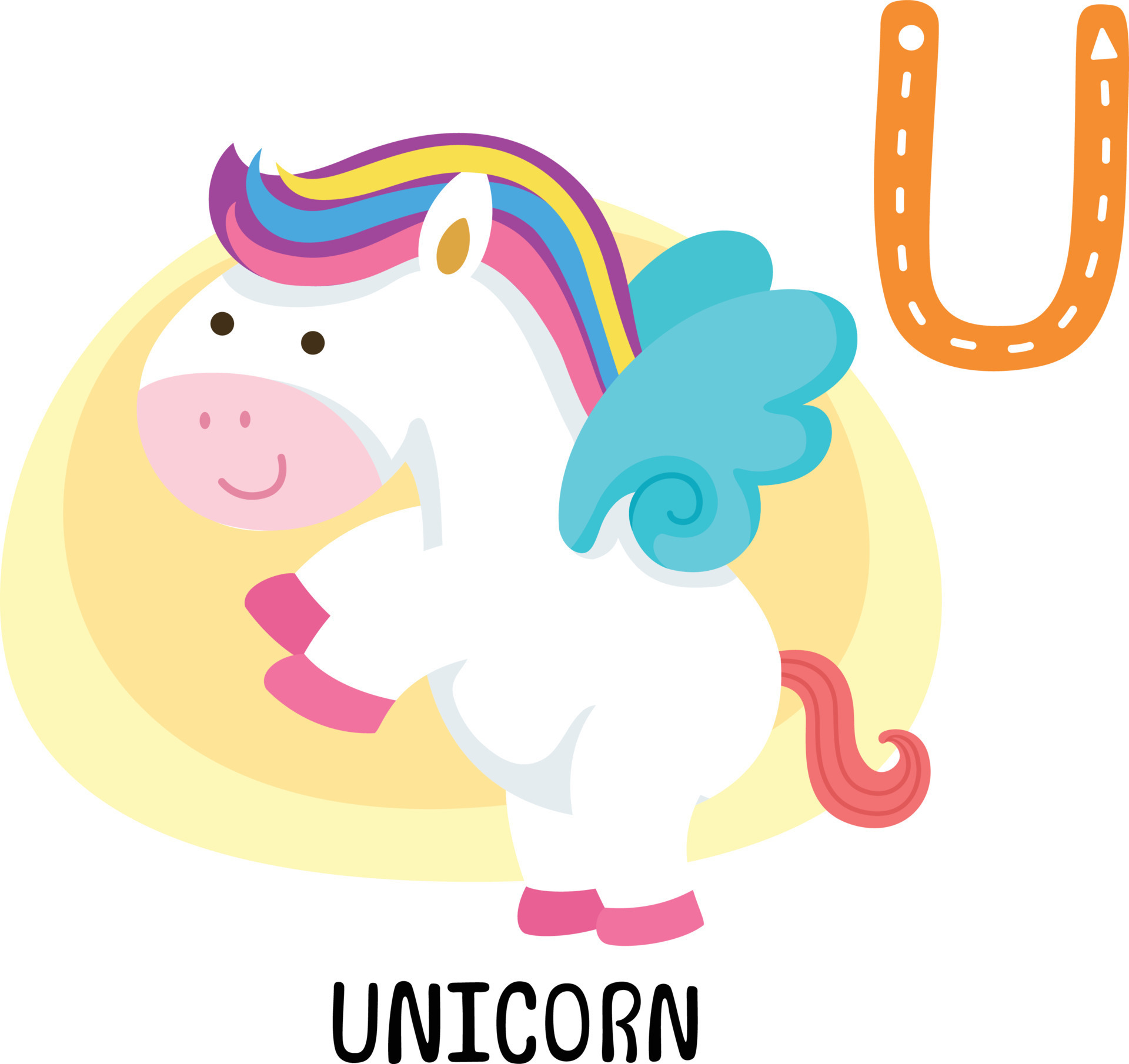 ilustración animal aislado alfabeto letra u-unicornio 10511943 Vector ...