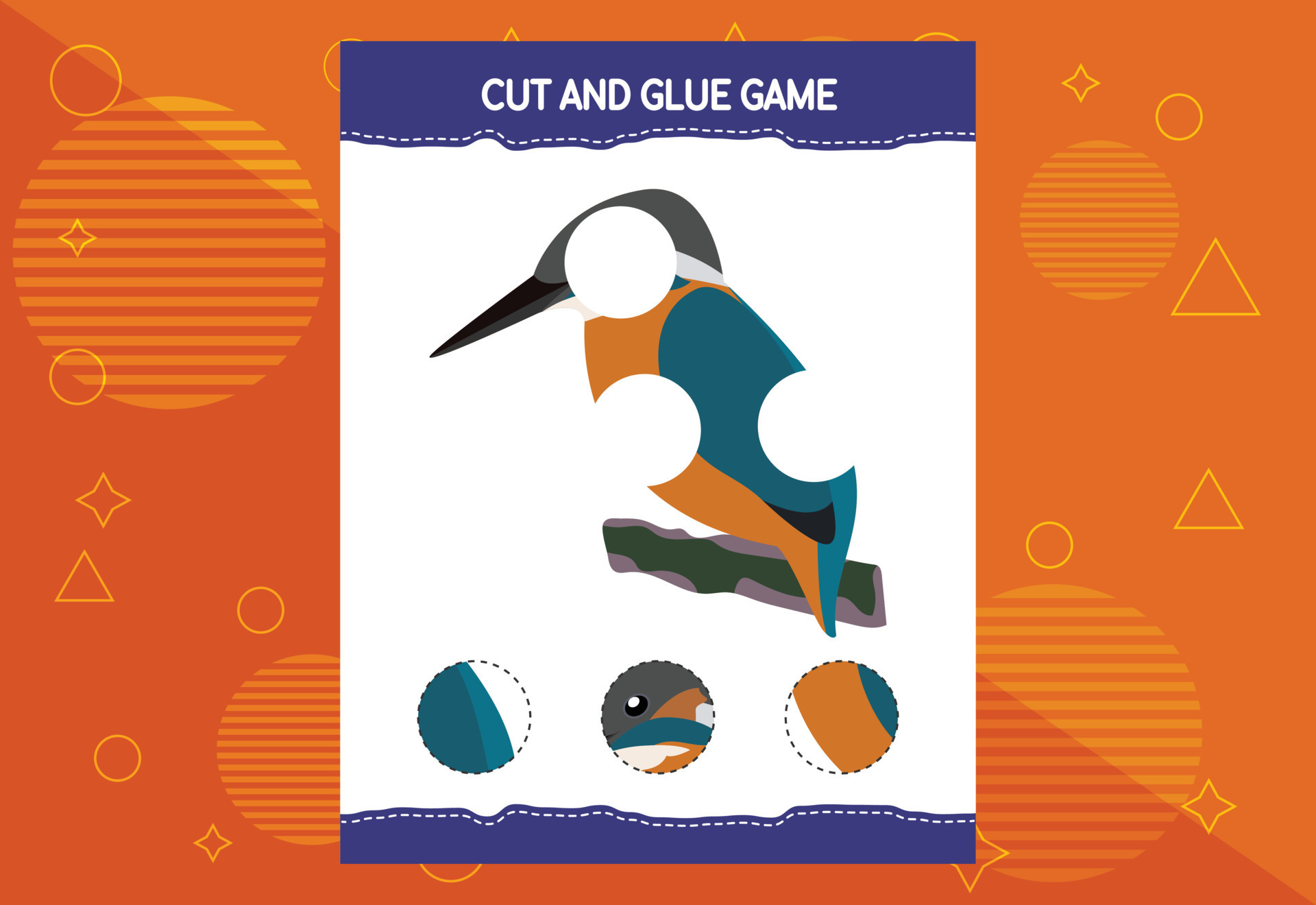 Cut And Glue Game For Kids With Birds Cutting Practice For cut-and-glue-game-for-kids-with-birds-cutting-practice-for