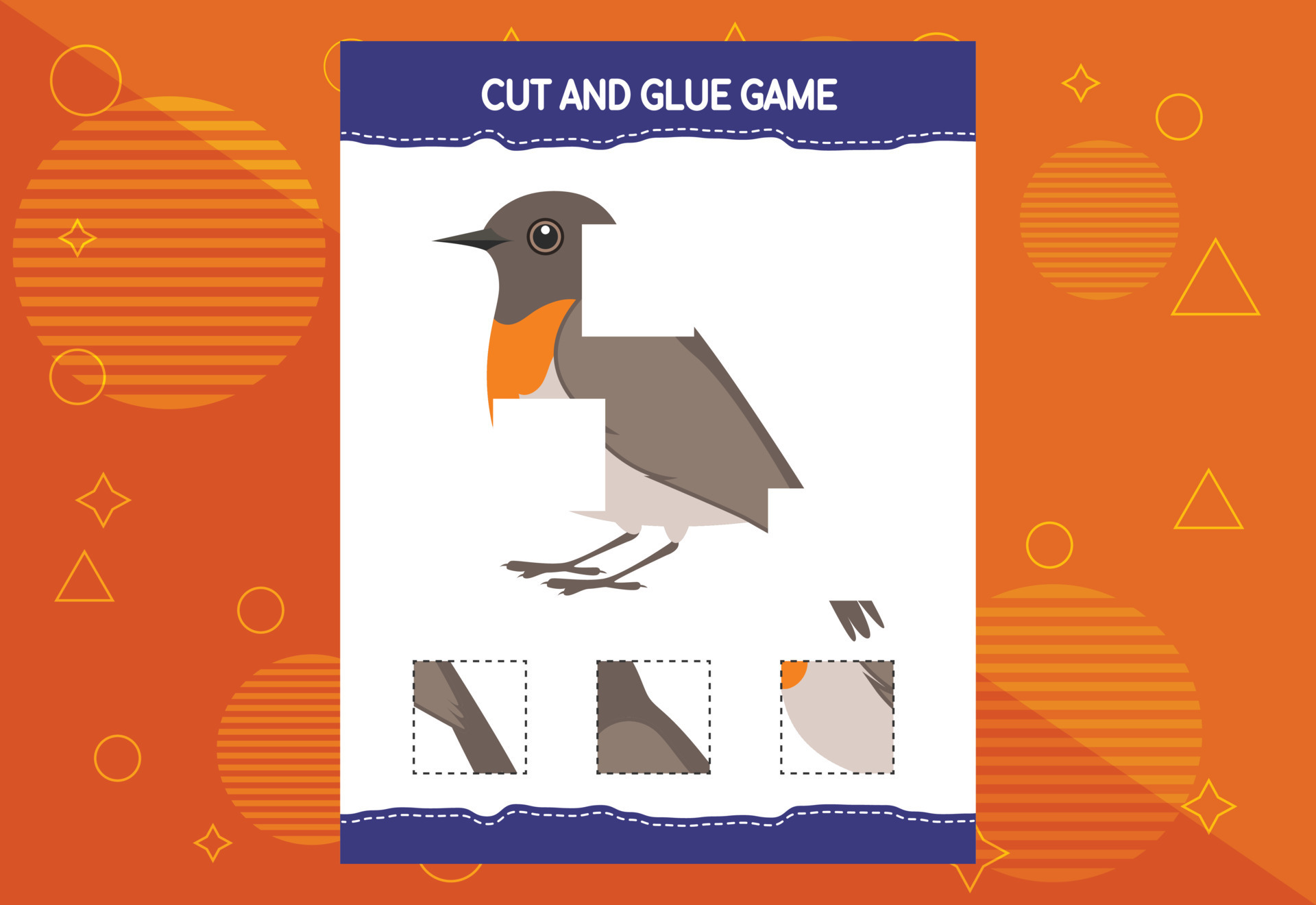 Cut And Glue Game For Kids With Birds Cutting Practice For cut-and-glue-game-for-kids-with-birds-cutting-practice-for