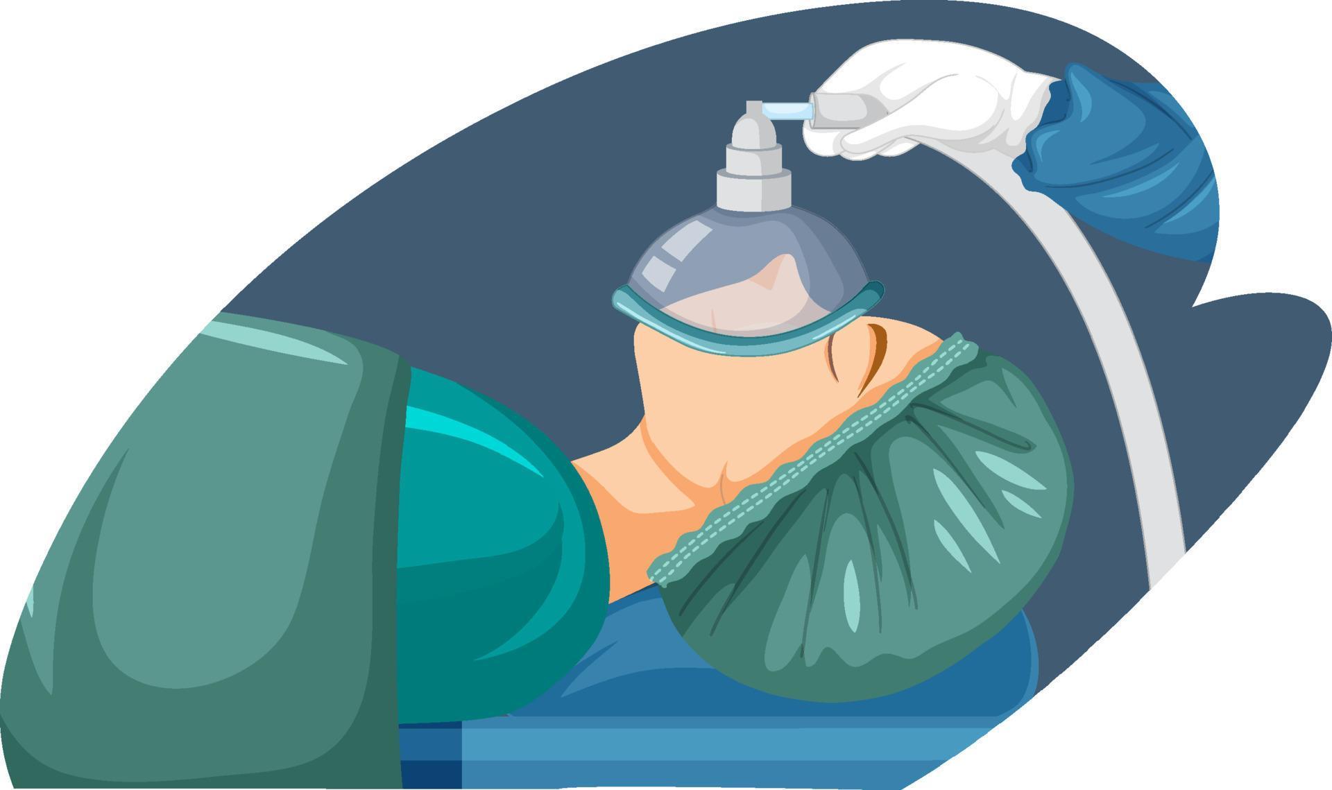 Patient With Anesthesia Mask 10516170 Vector Art At Vecteezy