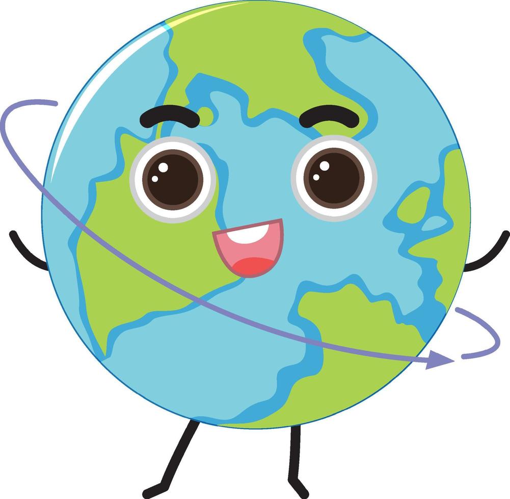 personaje de dibujos animados del planeta tierra 10516867 Vector en Vecteezy