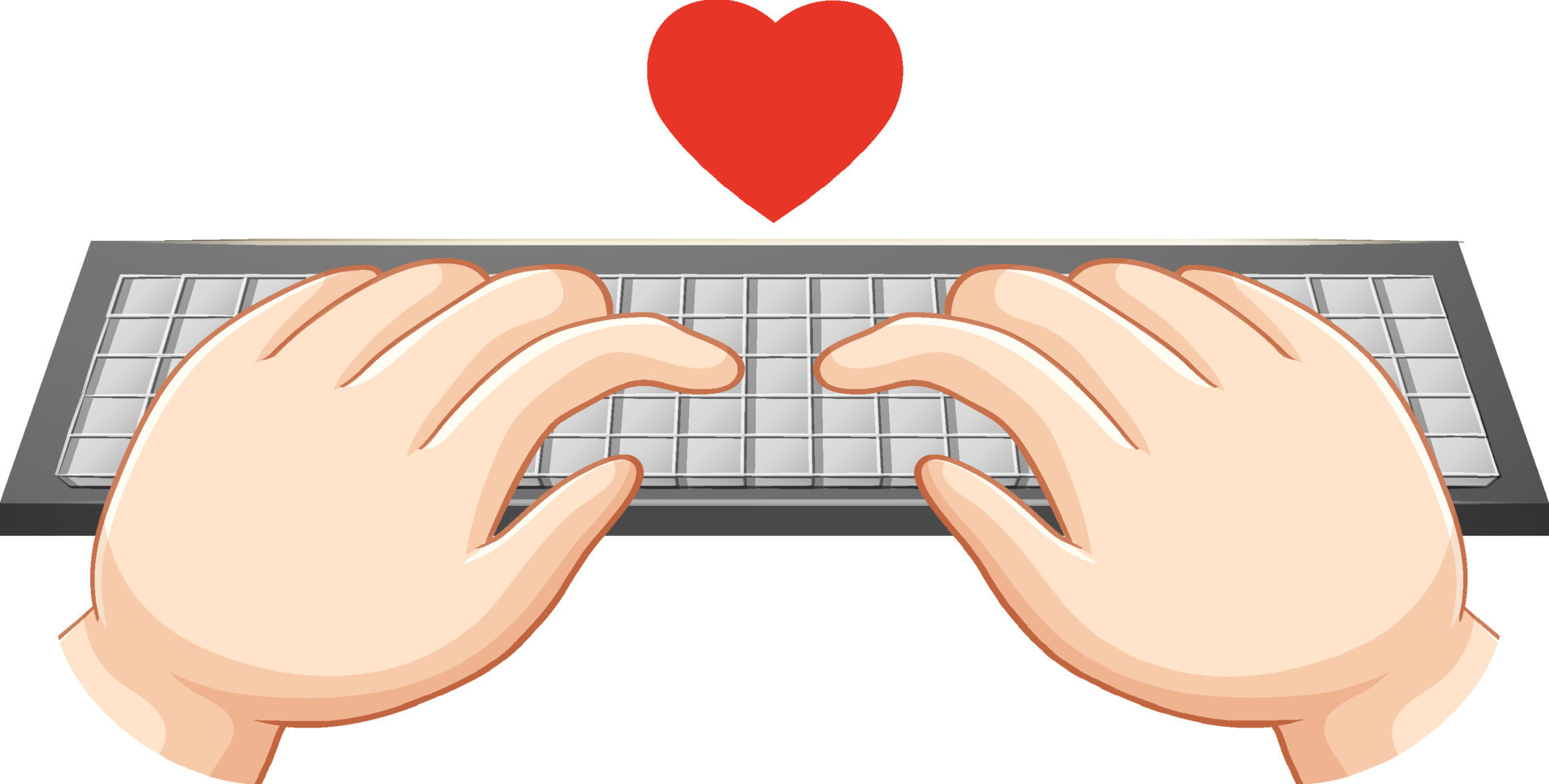 Hands typing on computer keyboard 10517038 Vector Art at Vecteezy