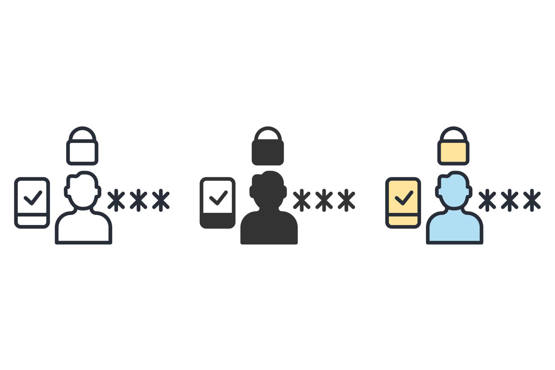 two factor authentication icons symbol vector elements for infographic ...