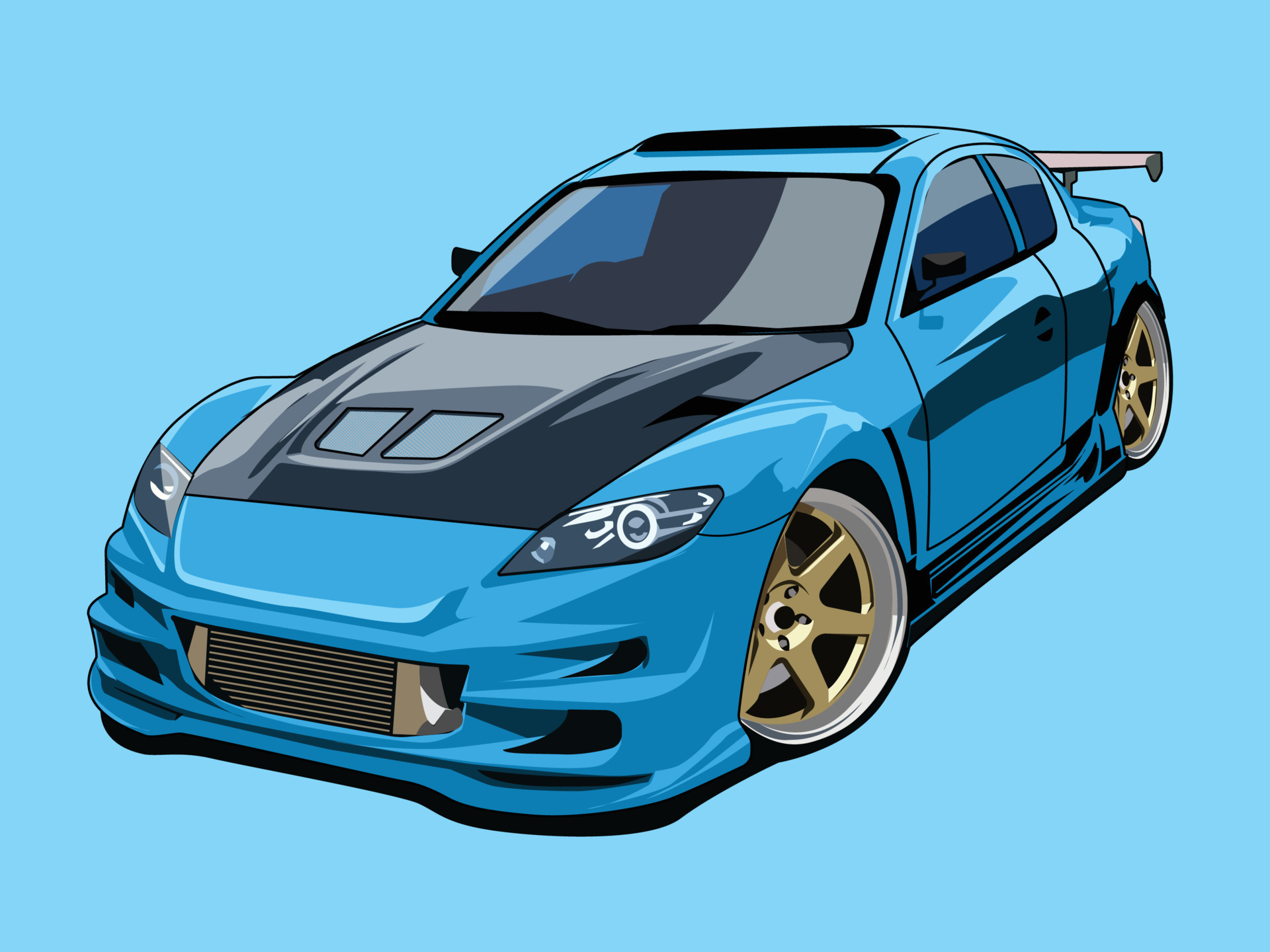 Mazda Race Car Illustration Vector Design 10518816 Vector Art At Vecteezy