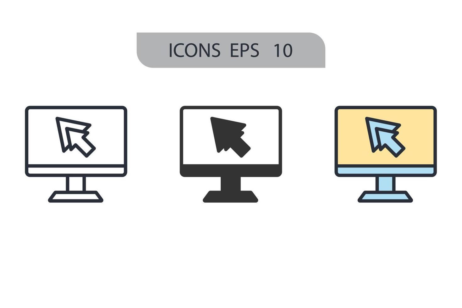 computer system icons symbol vector elements for infographic web ...