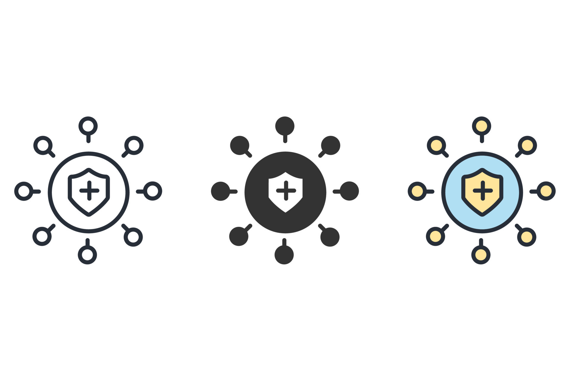 Network Security Icons Symbol Vector Elements For Infographic Web