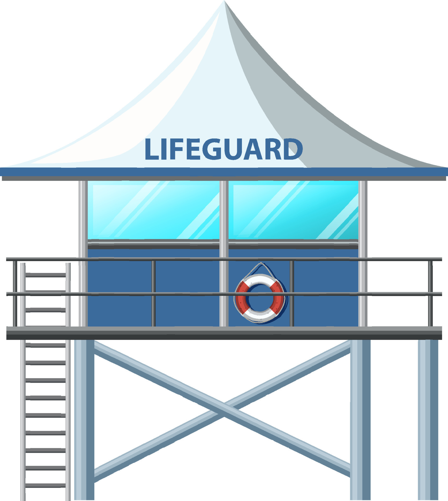 Beach lifeguard tower isolated 10519094 Vector Art at Vecteezy