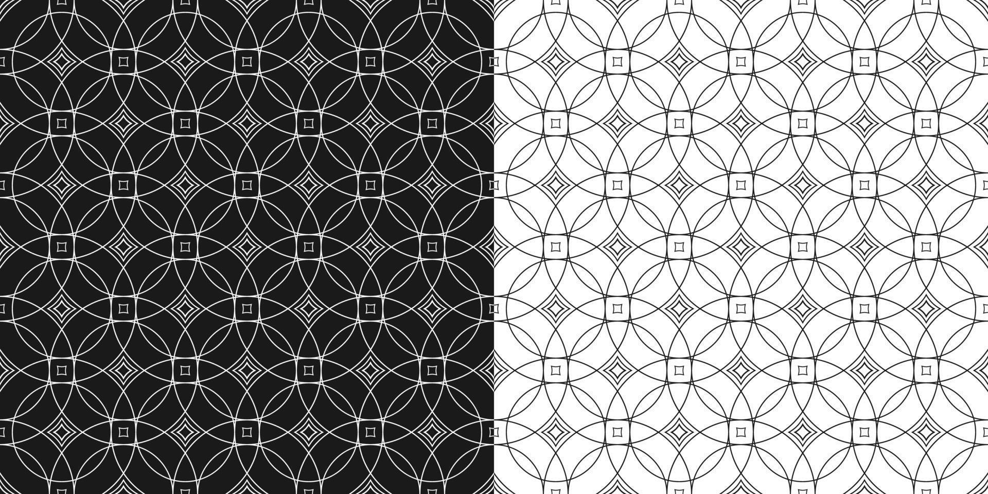 Geometric seamless pattern with intersecting circles, small rhombuses. Abstract pattern with ...