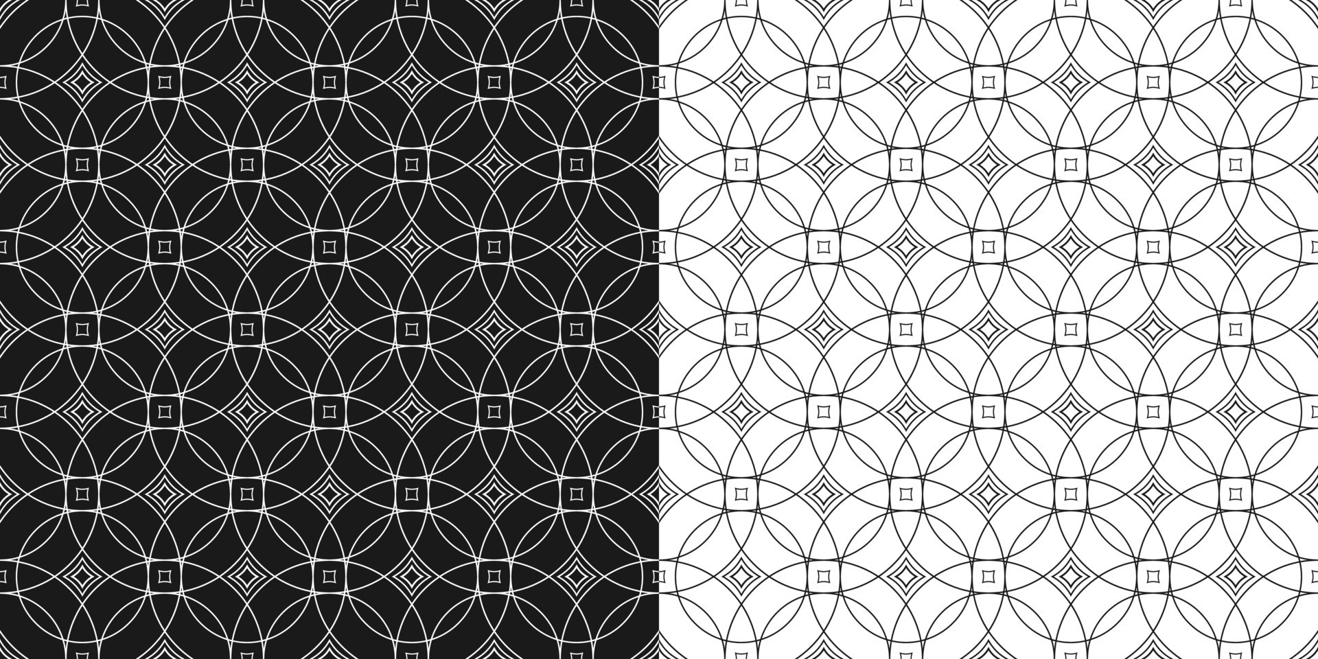 Geometric seamless pattern with intersecting circles, small rhombuses ... Geometric seamless pattern with intersecting circles, small rhombuses ...