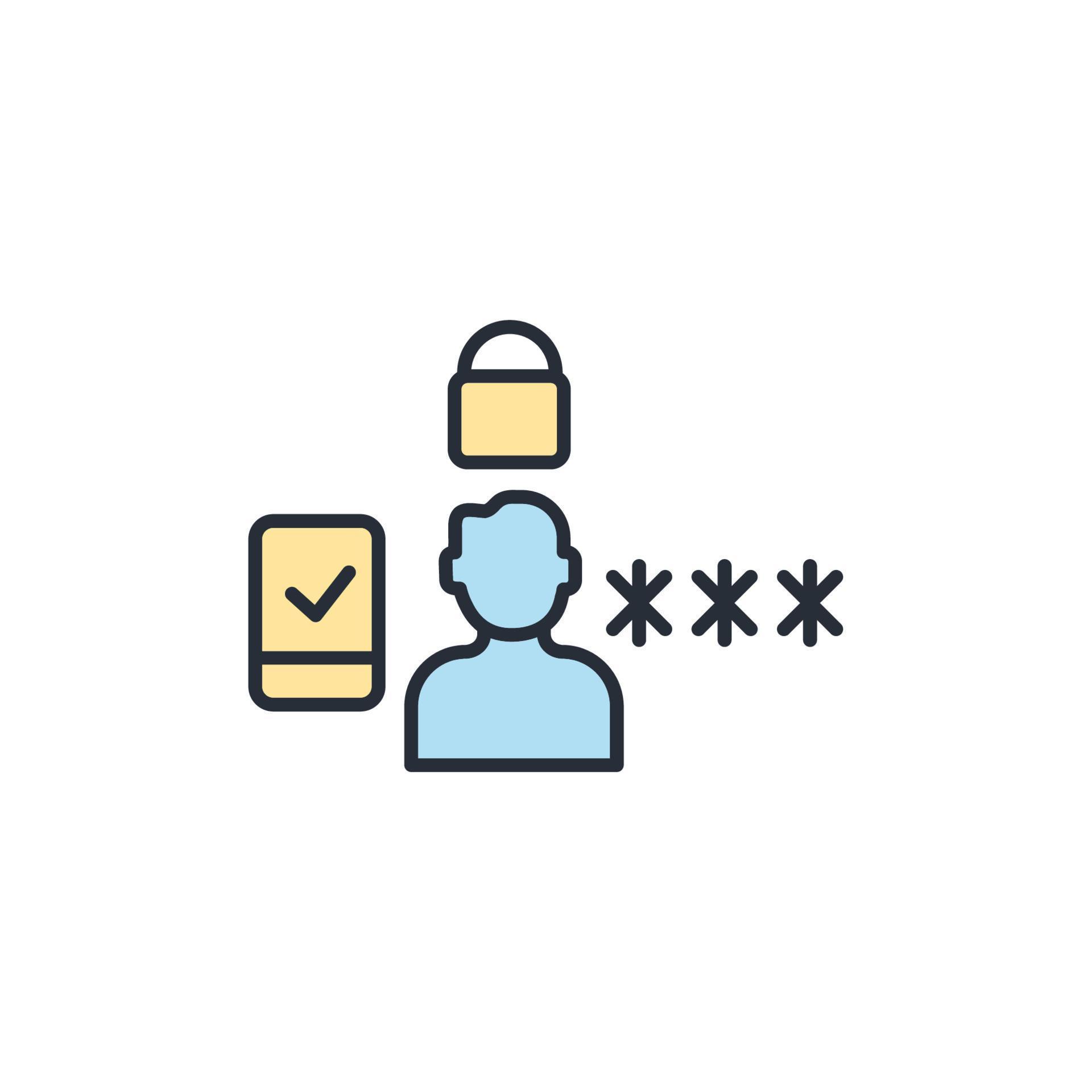 two factor authentication icons symbol vector elements for infographic ...