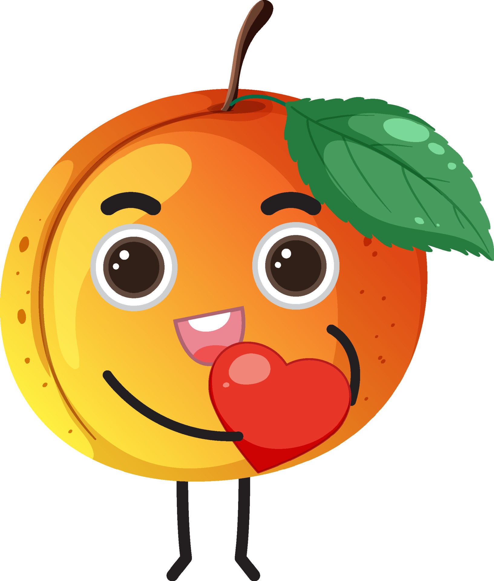 Peach With Cute Face Cartoon Character 10519497 Vector Art At Vecteezy