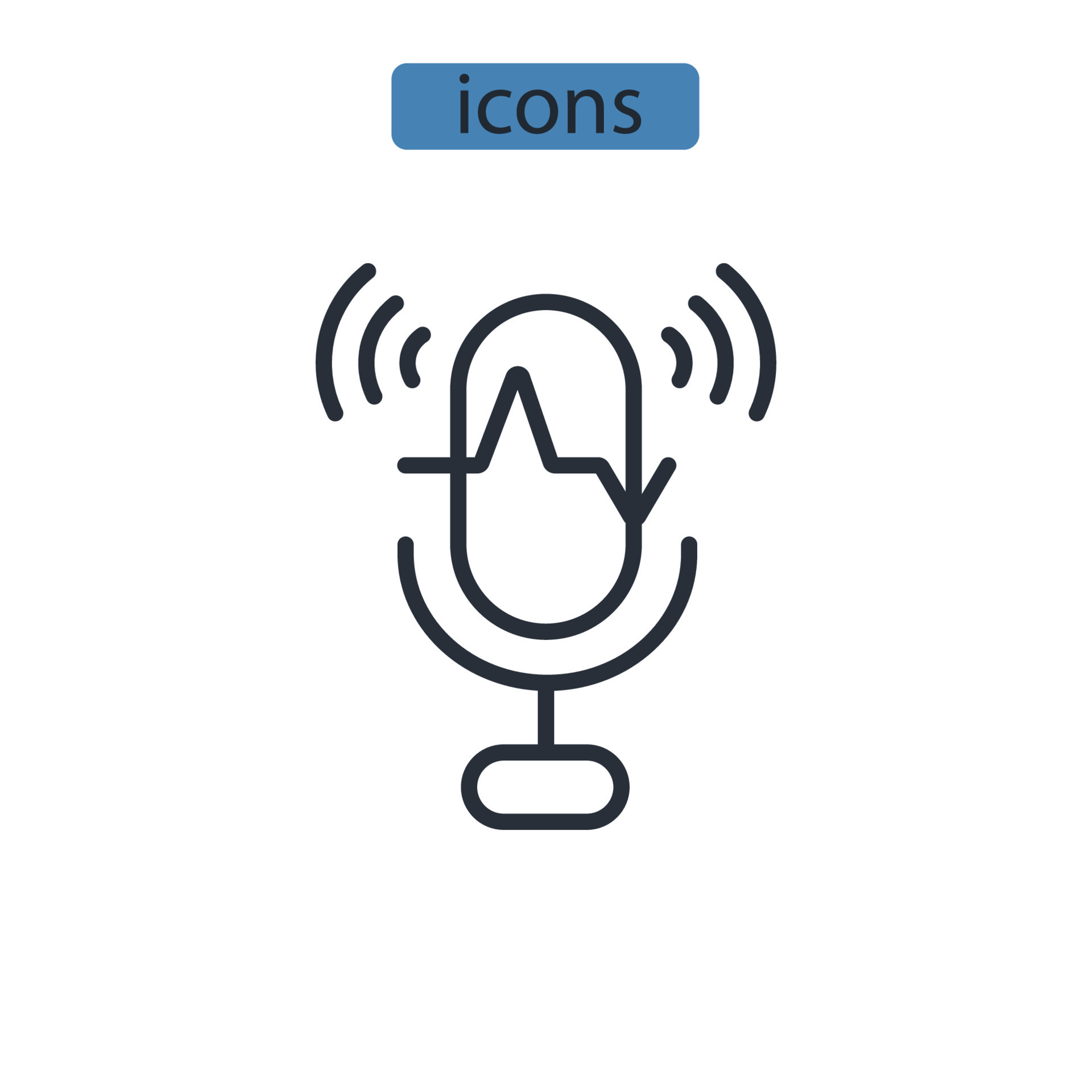 Speech Recognition Icons Symbol Vector Elements For Infographic Web