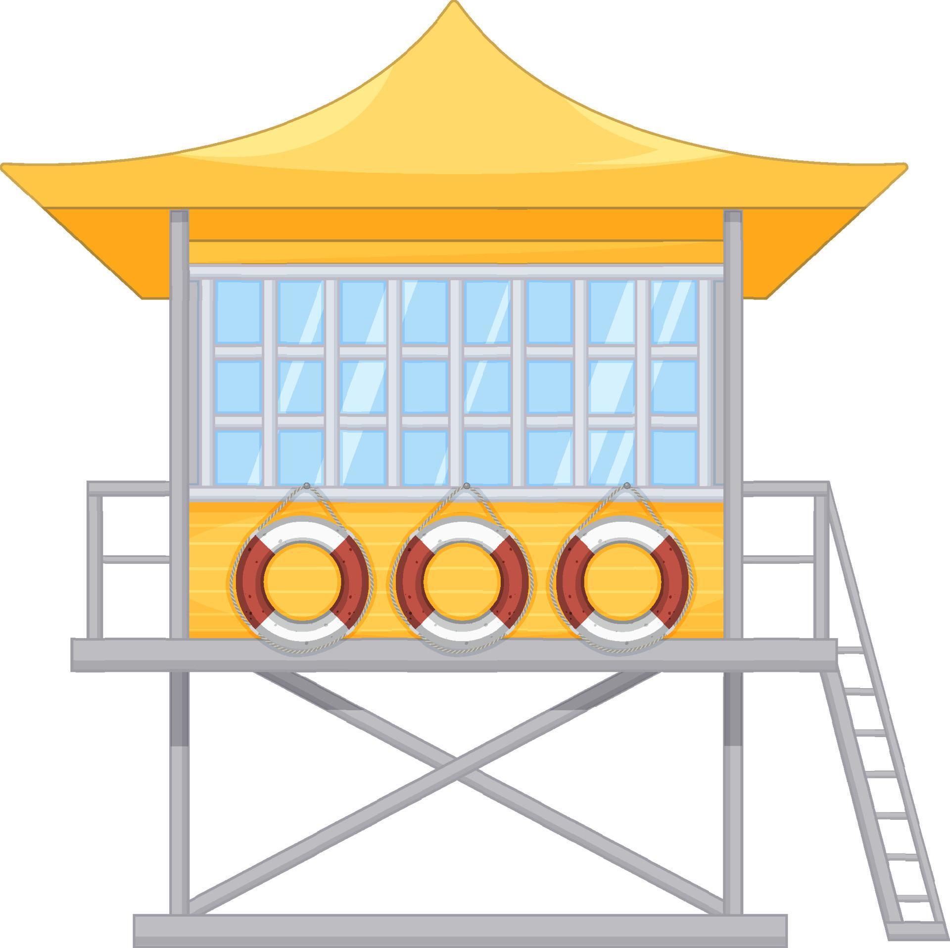 Beach lifeguard tower isolated 10519618 Vector Art at Vecteezy