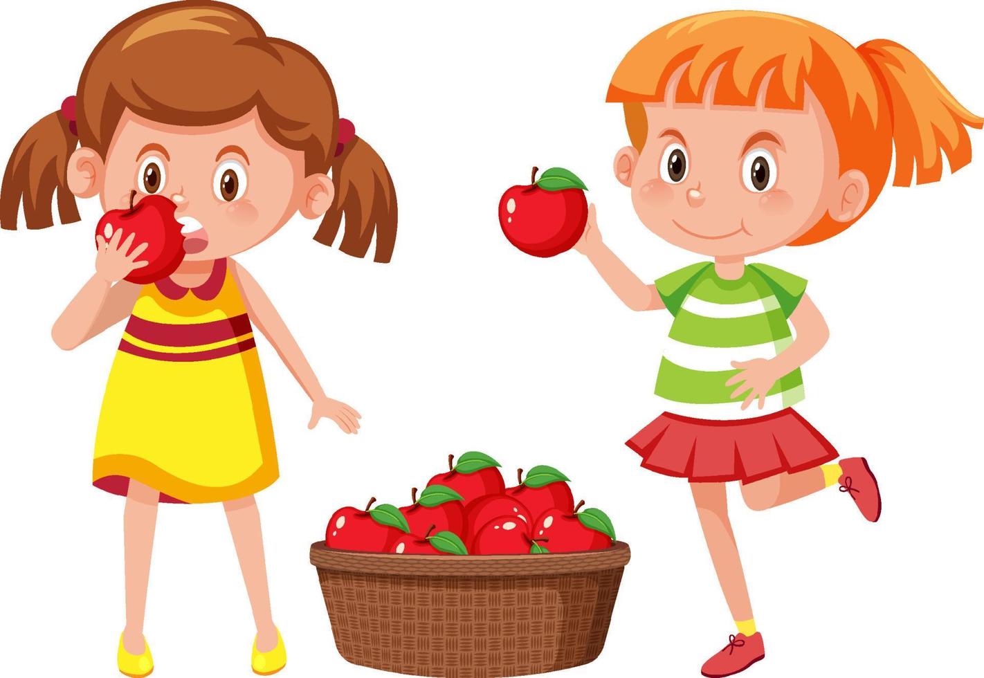 Two girls holding red apples 10519657 Vector Art at Vecteezy Two girls holding red apples 10519657 Vector Art at Vecteezy