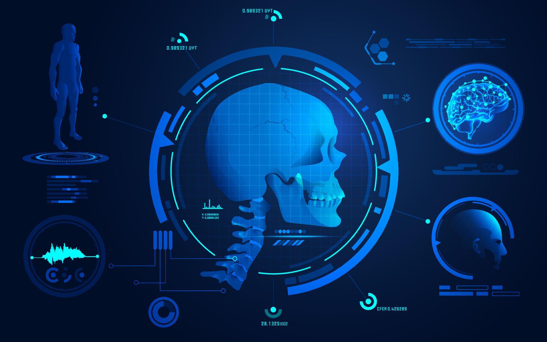 skull scan interface 10519751 Vector Art at Vecteezy