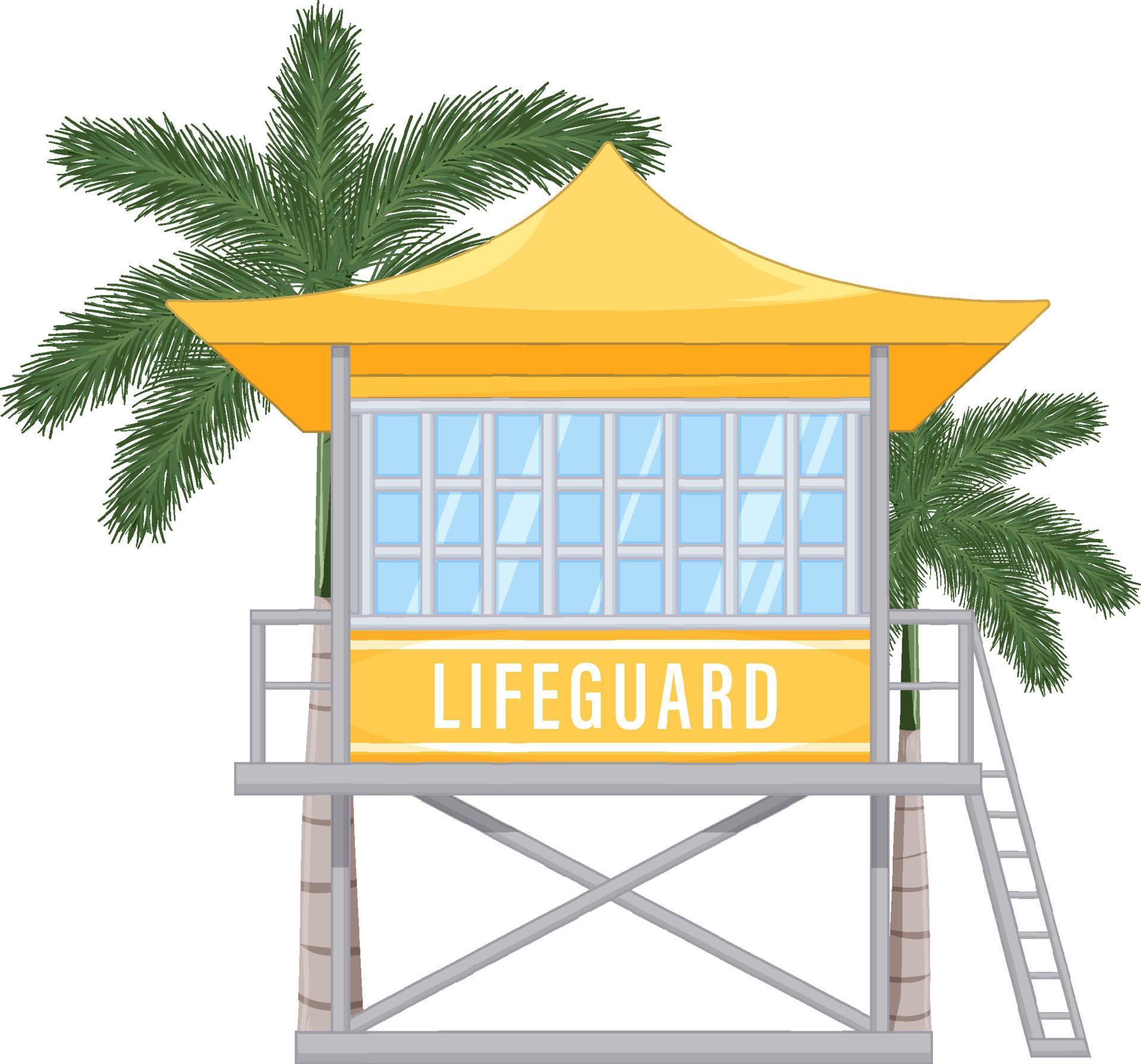 Beach lifeguard tower isolated 10519784 Vector Art at Vecteezy