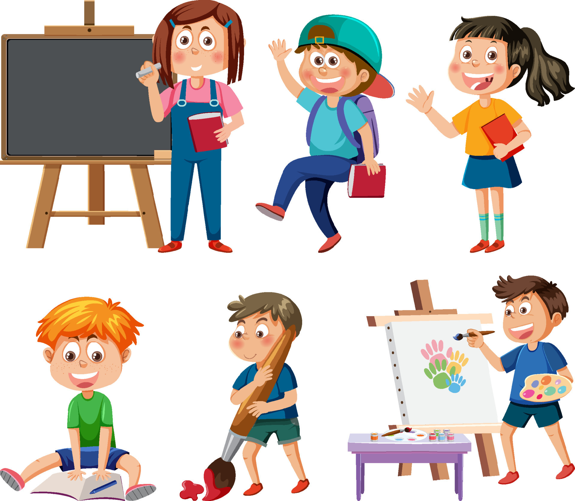 School kids cartoon characters set 10519854 Vector Art at Vecteezy School kids cartoon characters set 10519854 Vector Art at Vecteezy