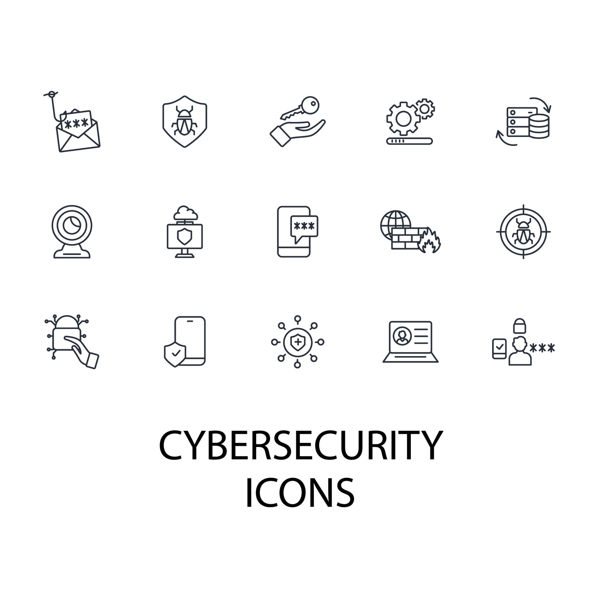 Cybersecurity Icons Set Cybersecurity Pack Symbol Vector Elements For