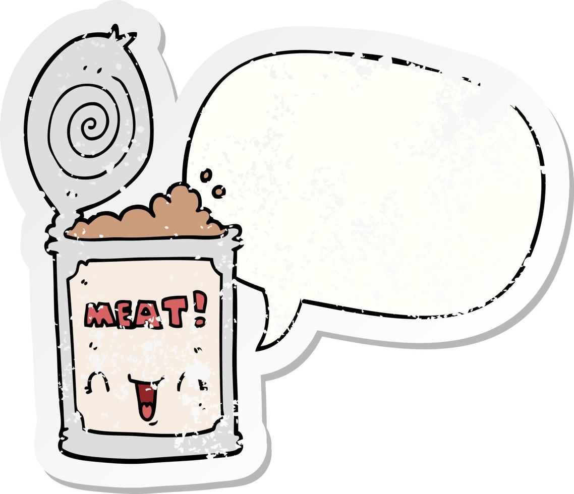 cartoon canned meat and speech bubble distressed sticker 10521545 ... cartoon canned meat and speech bubble distressed sticker 10521545 ...