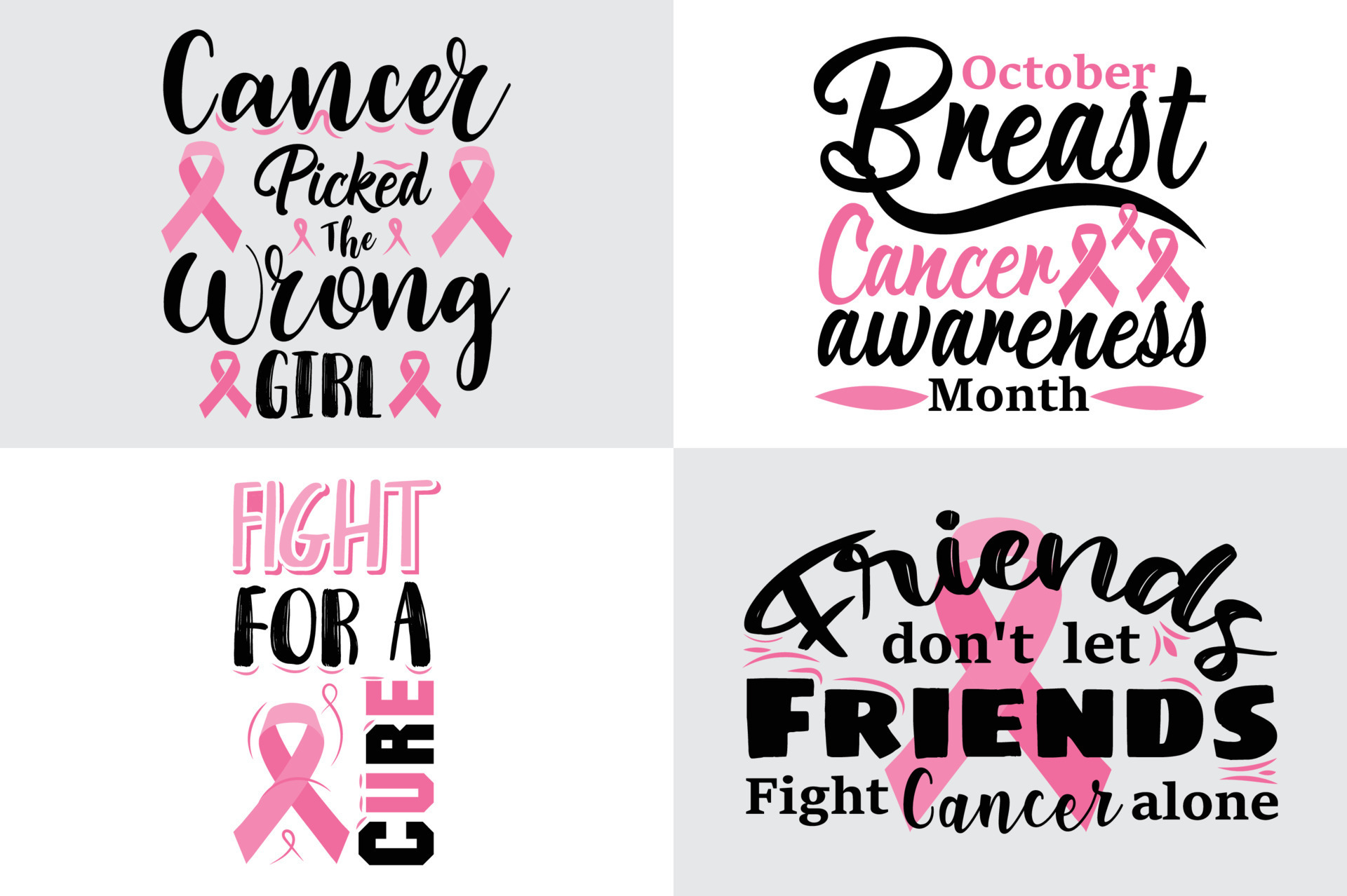 Breast Cancer Awareness T Shirt Bundle Stop Cancer Fight Cancer