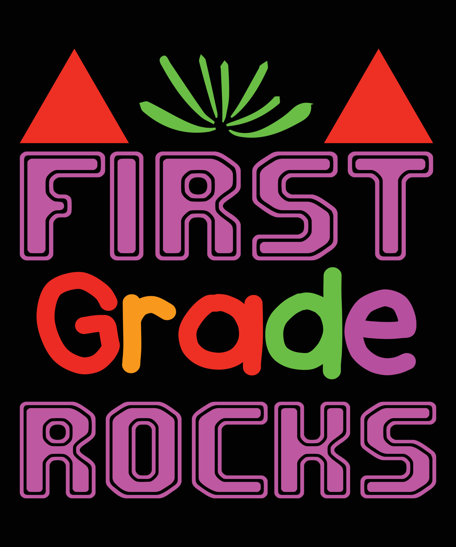 First Grade Rocks T-shirt Design 10523583 Vector Art at Vecteezy