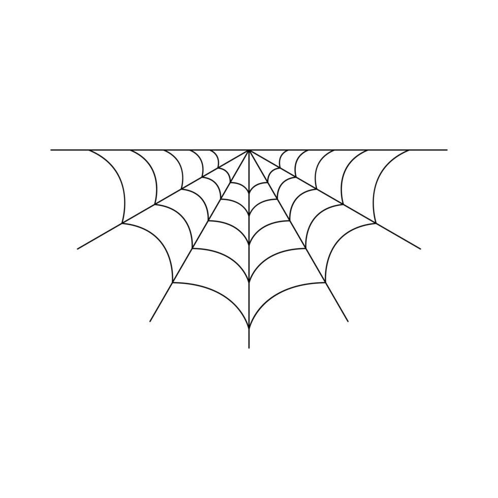 Half spider web isolated on white background. Halloween spiderweb ...